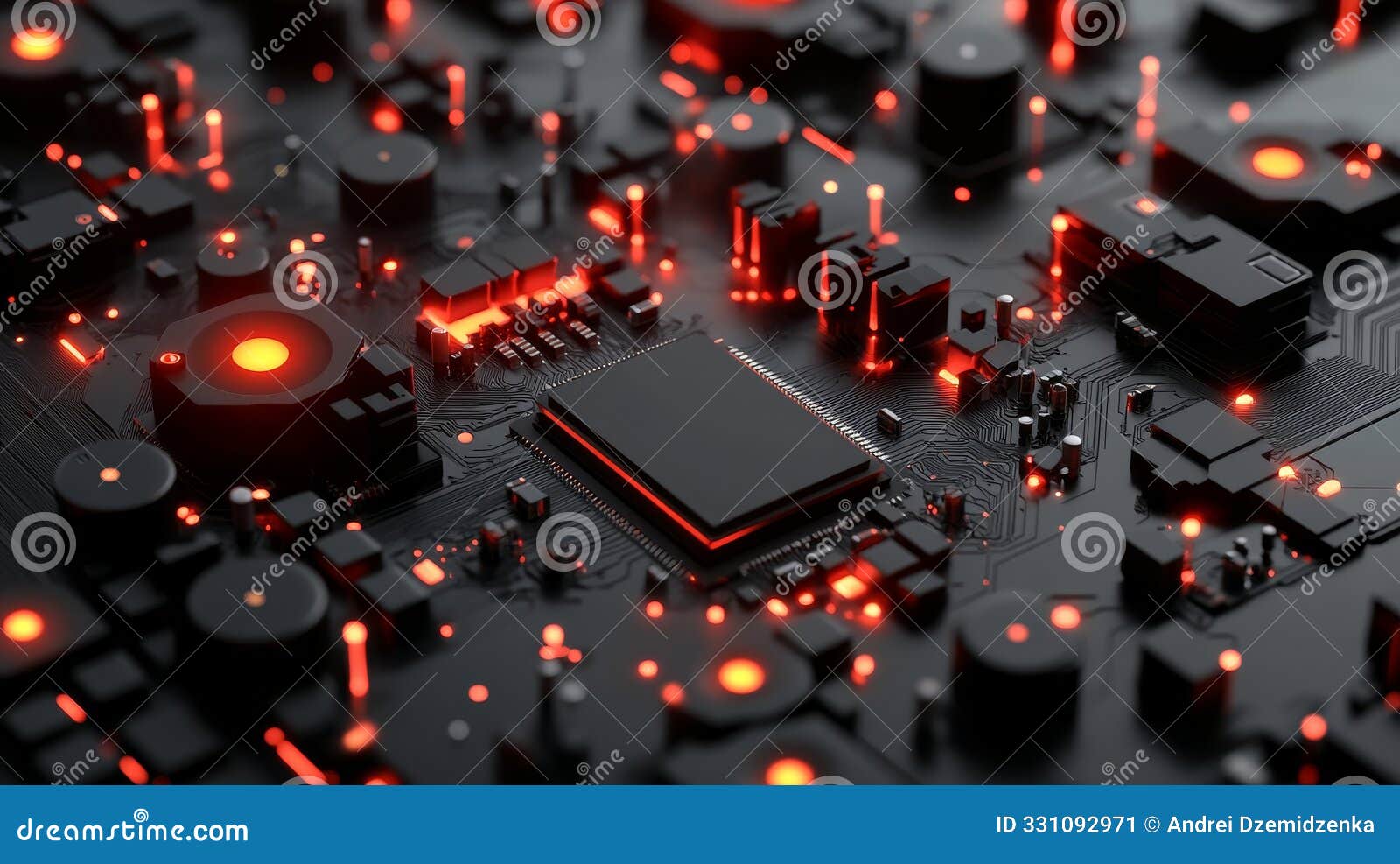 Metal Plates and Particles Form an Abstract Background for High-tech ...