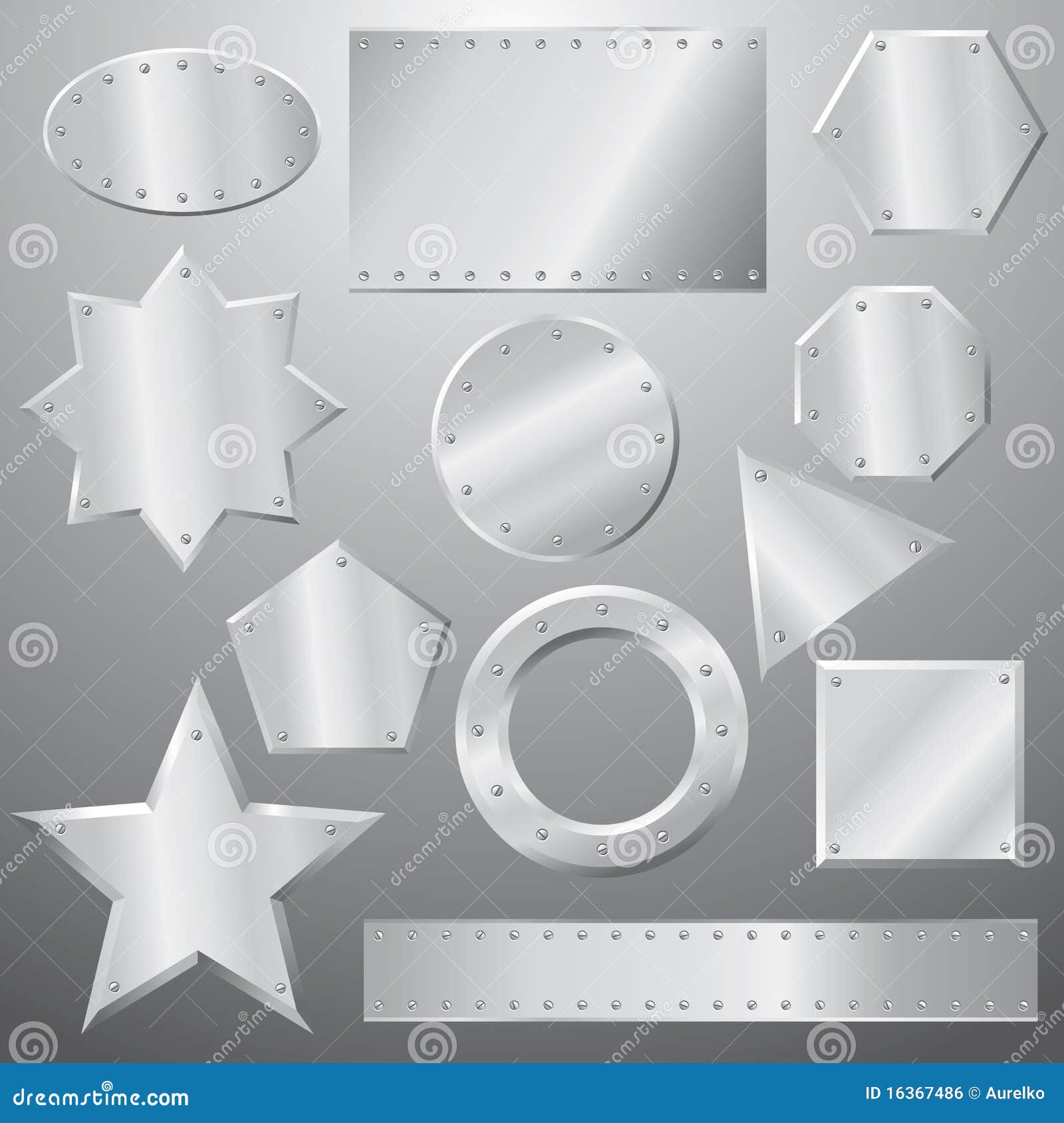 Metal plates set stock vector. Illustration of sign, plaque - 16367486