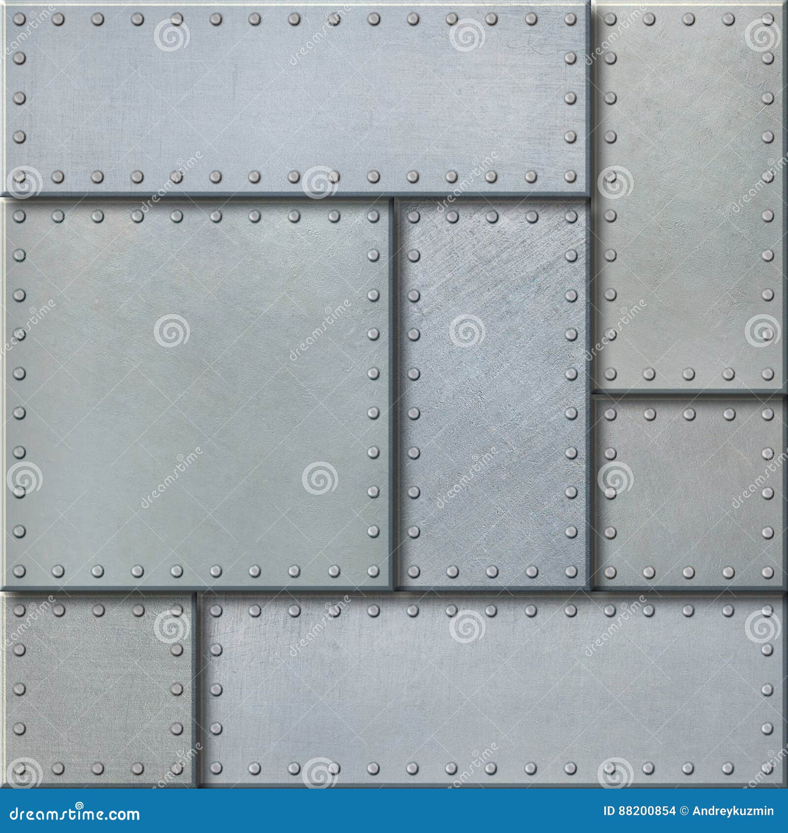 Metal Plates Steam Punk Background 3d Illustration Stock Illustration ...