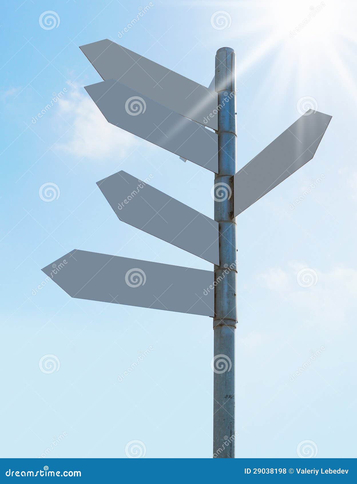 Metal Pointer on the Blue Sky Stock Photo - Image of guidepost, panel ...