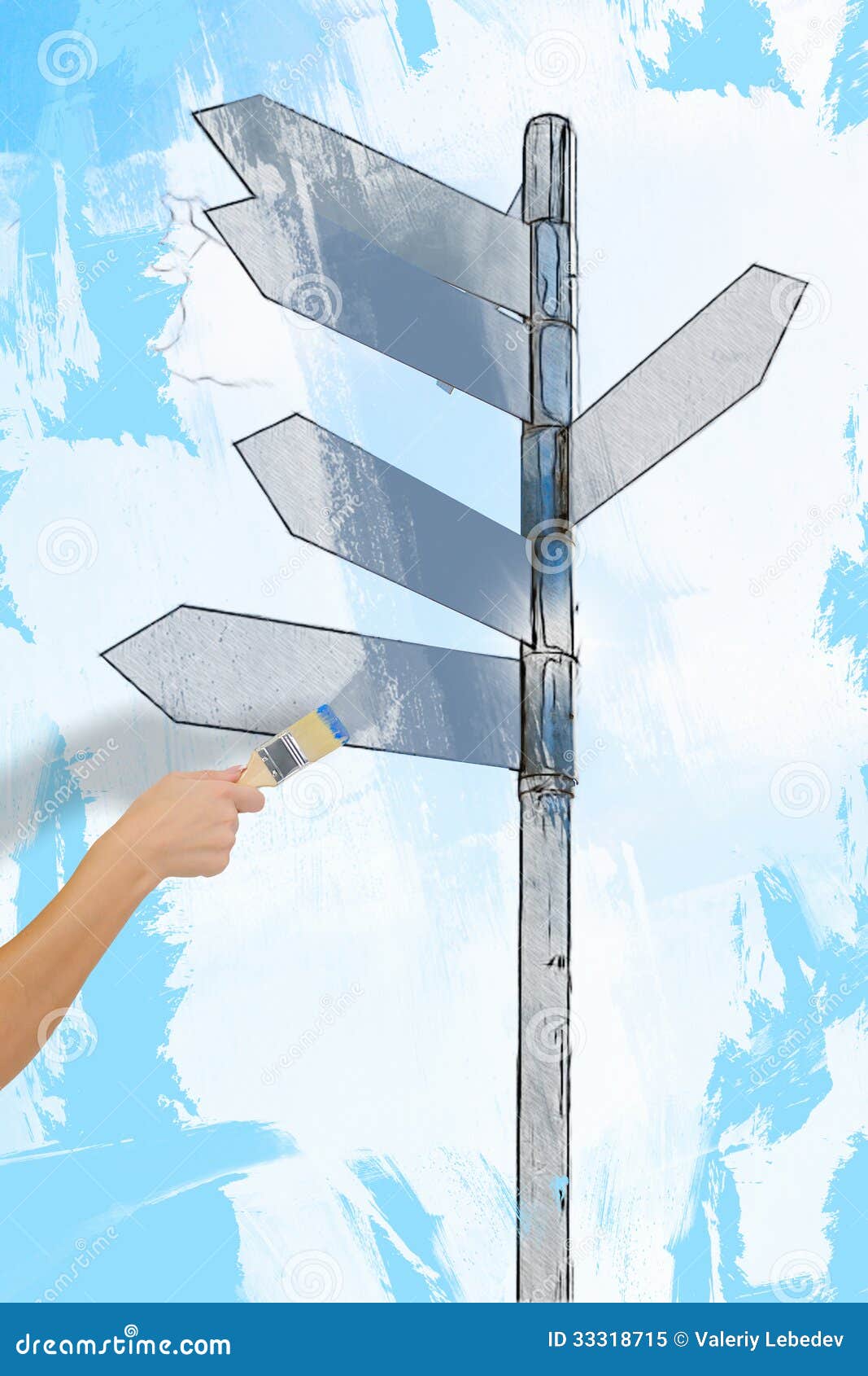 Metal Pointer on the Blue Sky Stock Illustration - Illustration of ...