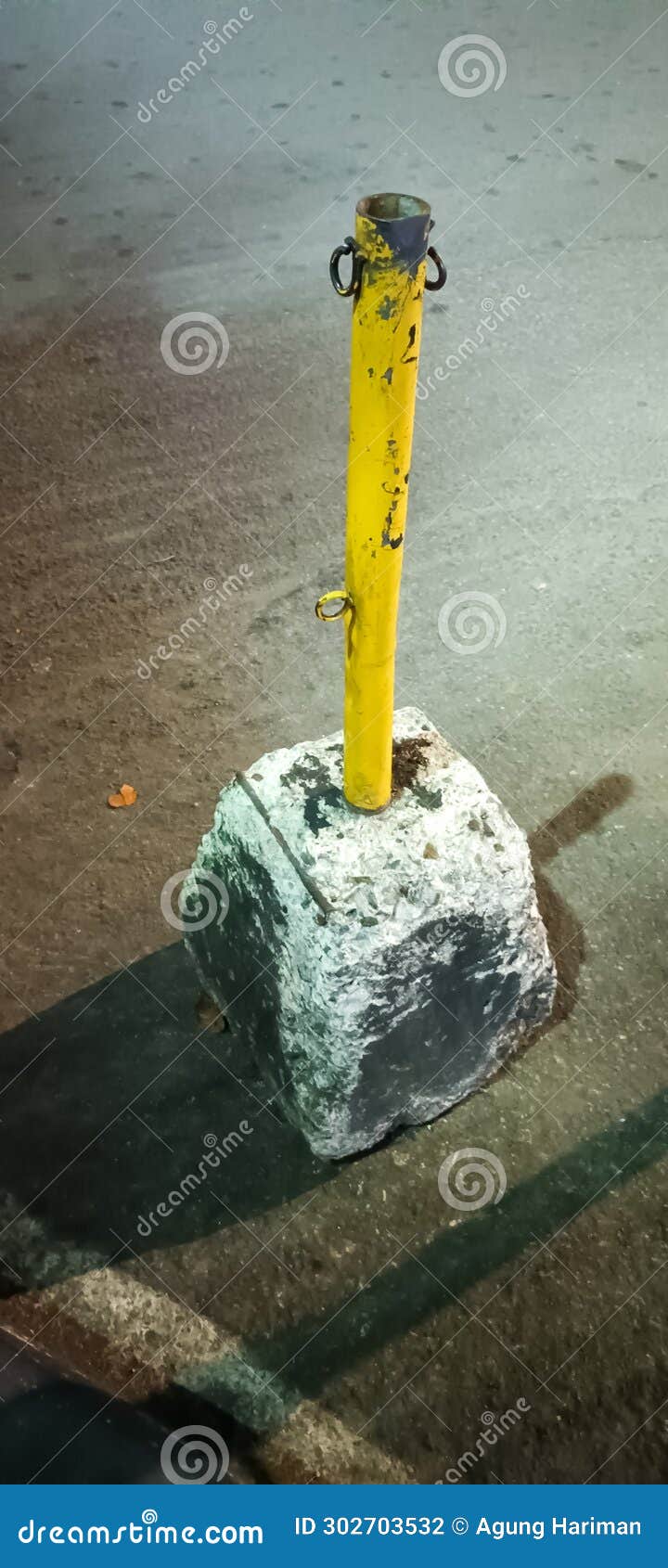 A Metal Pole As a Boundary Marker Stock Photo - Image of cement, marker ...