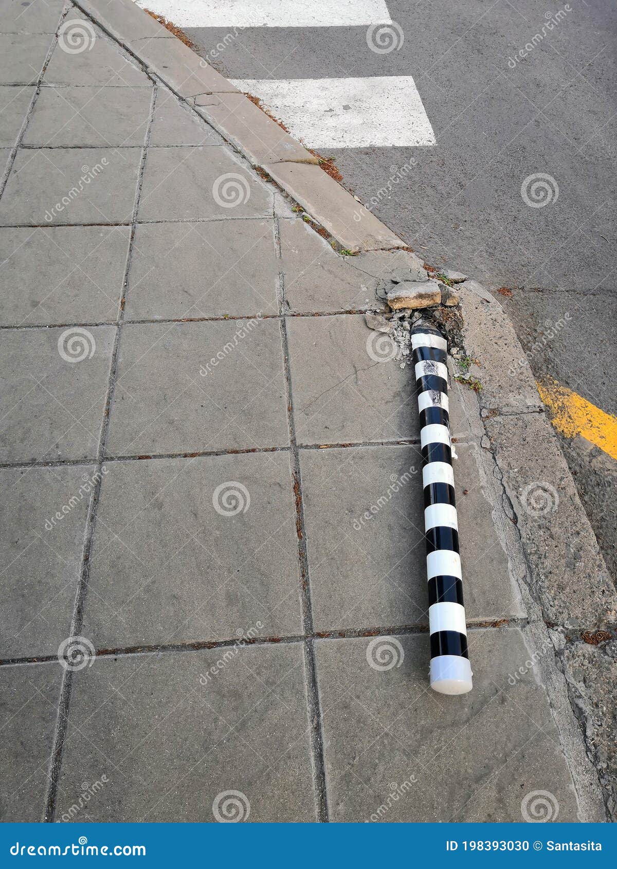 A Metal Pole is Lying at the Intersection, As a Result of an Accident ...