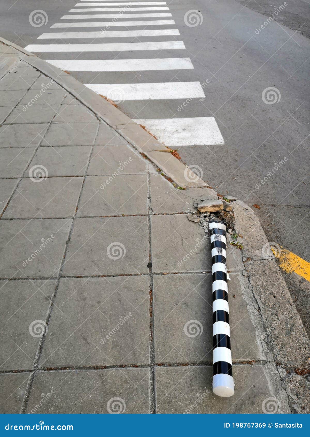 A Metal Pole is Lying at the Intersection, As a Result of an Accident ...