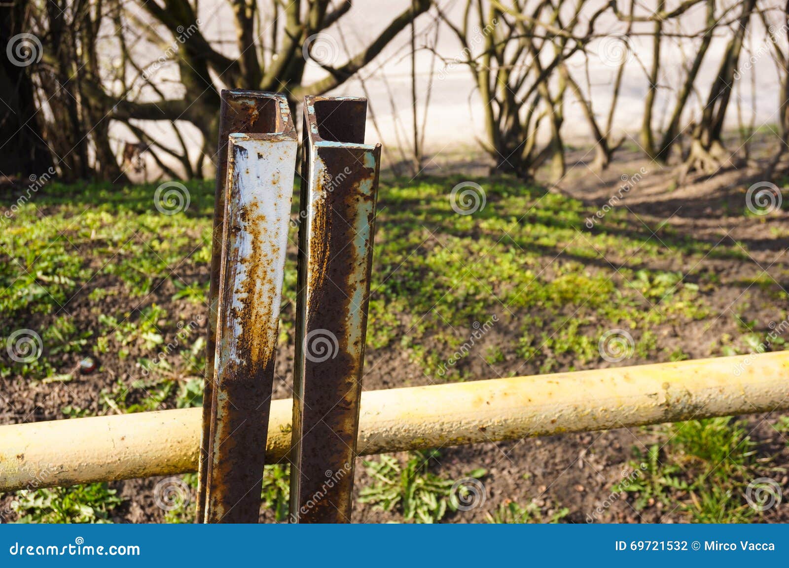 Metal poles stock photo. Image of poles, close, rusty - 69721532