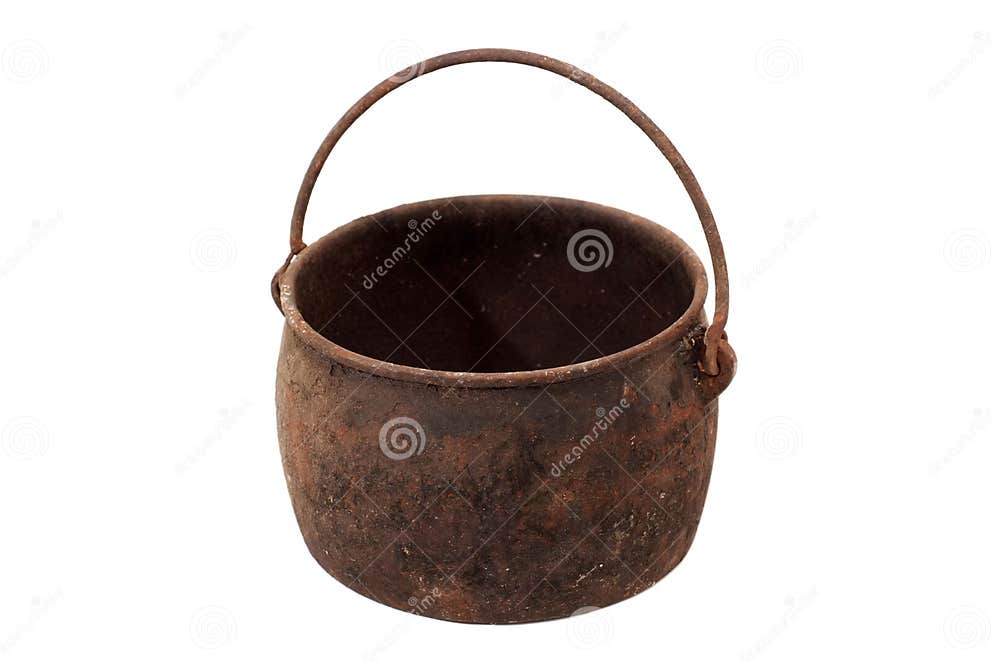 Metal pot stock image. Image of dull, camp, container - 4589429