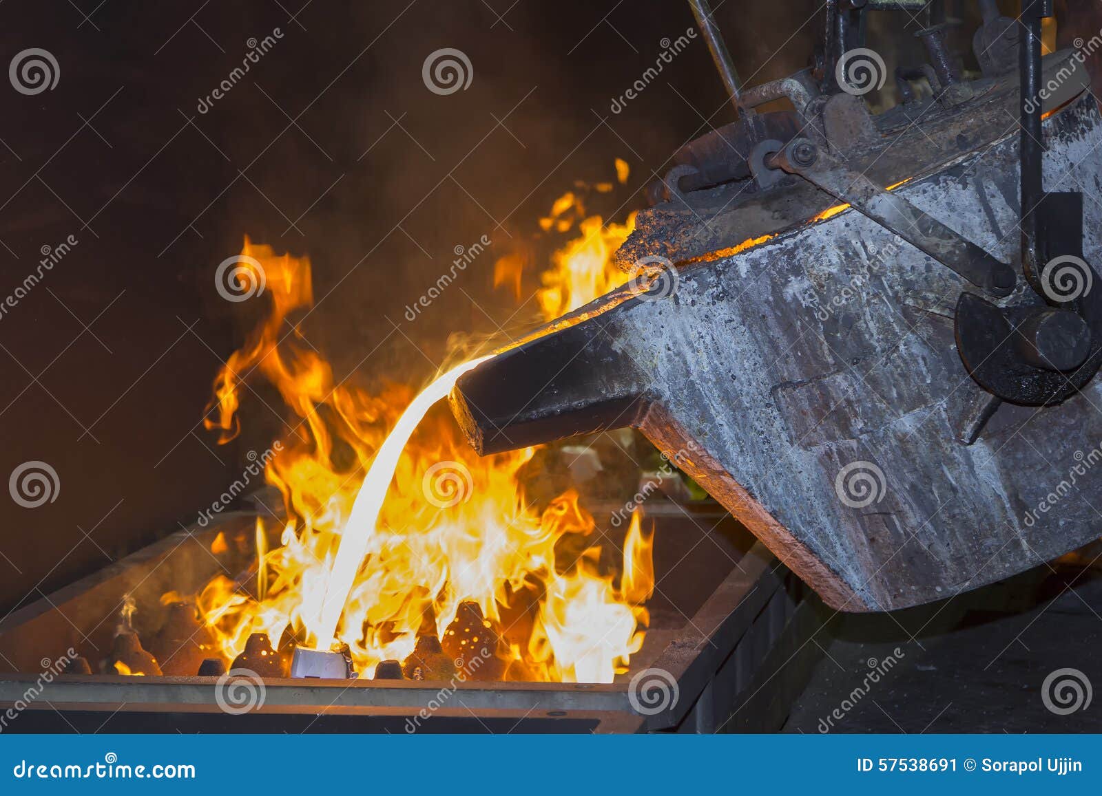Metal Pouring in Casting Line Production Stock Image - Image of ...