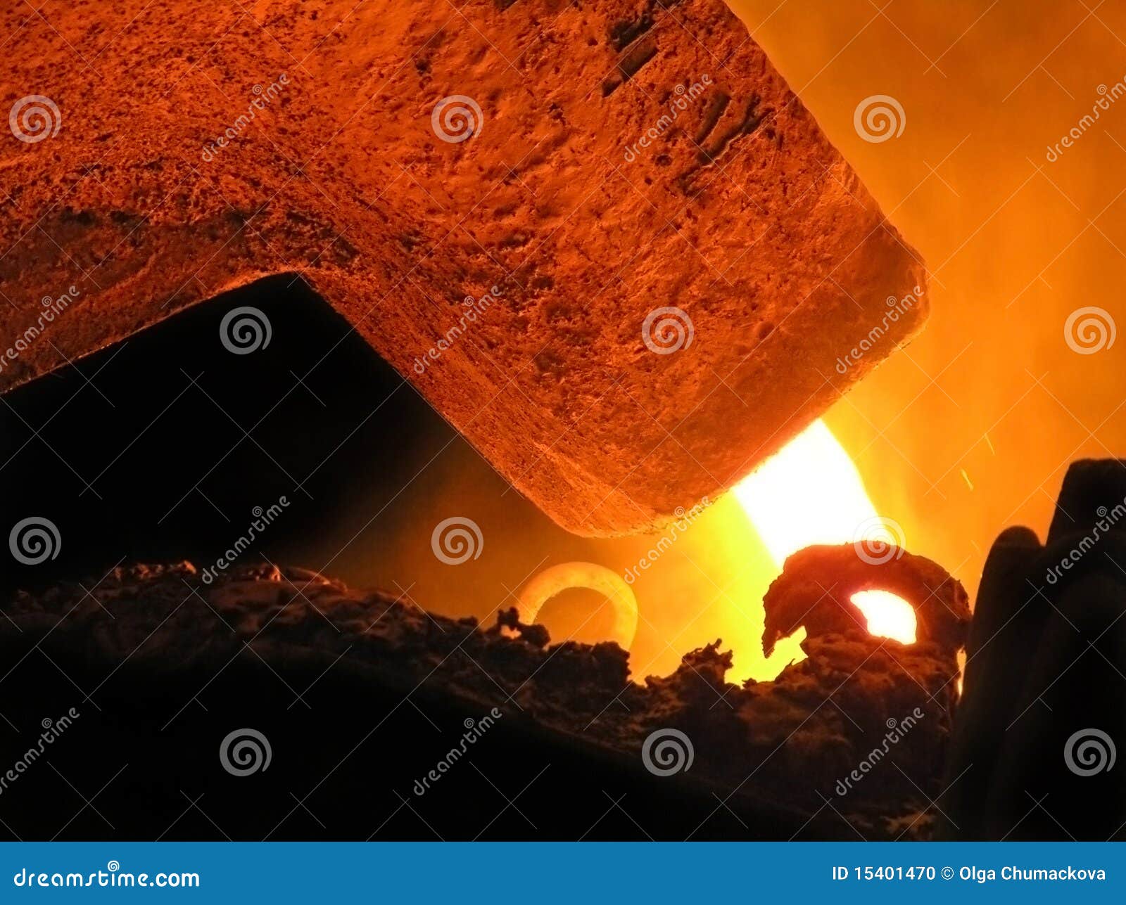 Metal pours from the ladle stock photo. Image of metallurgical - 15401470