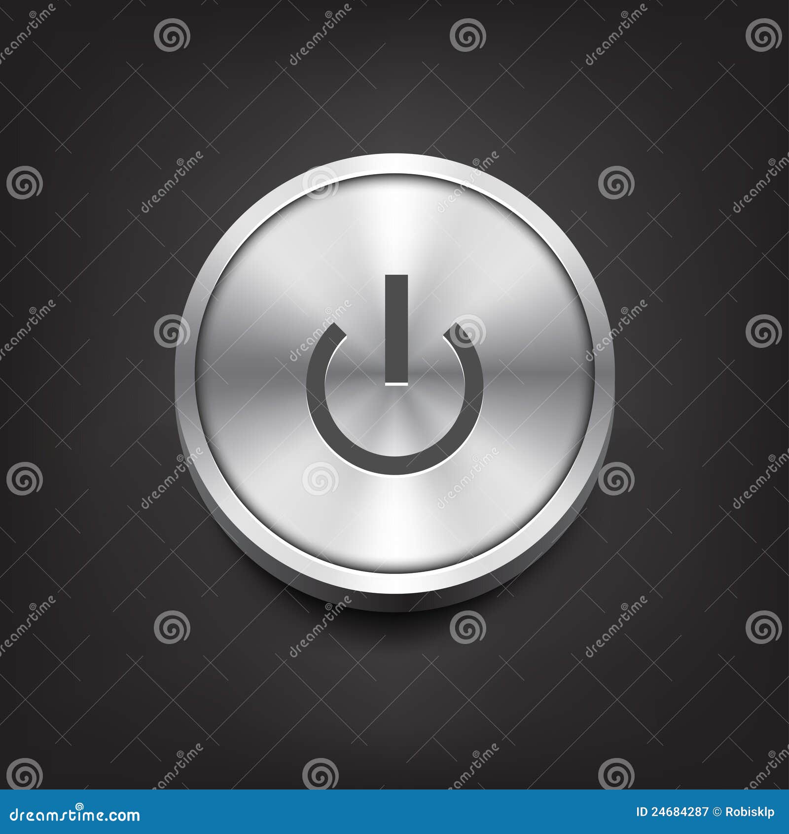 Metal Power Button stock vector. Illustration of background - 24684287