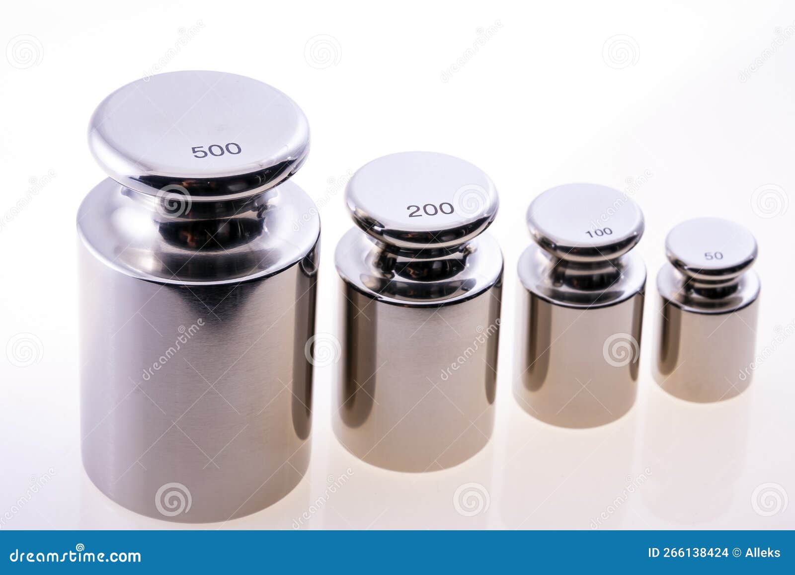 Metal Precision Weights of Different Denominations. Sharpness at the ...