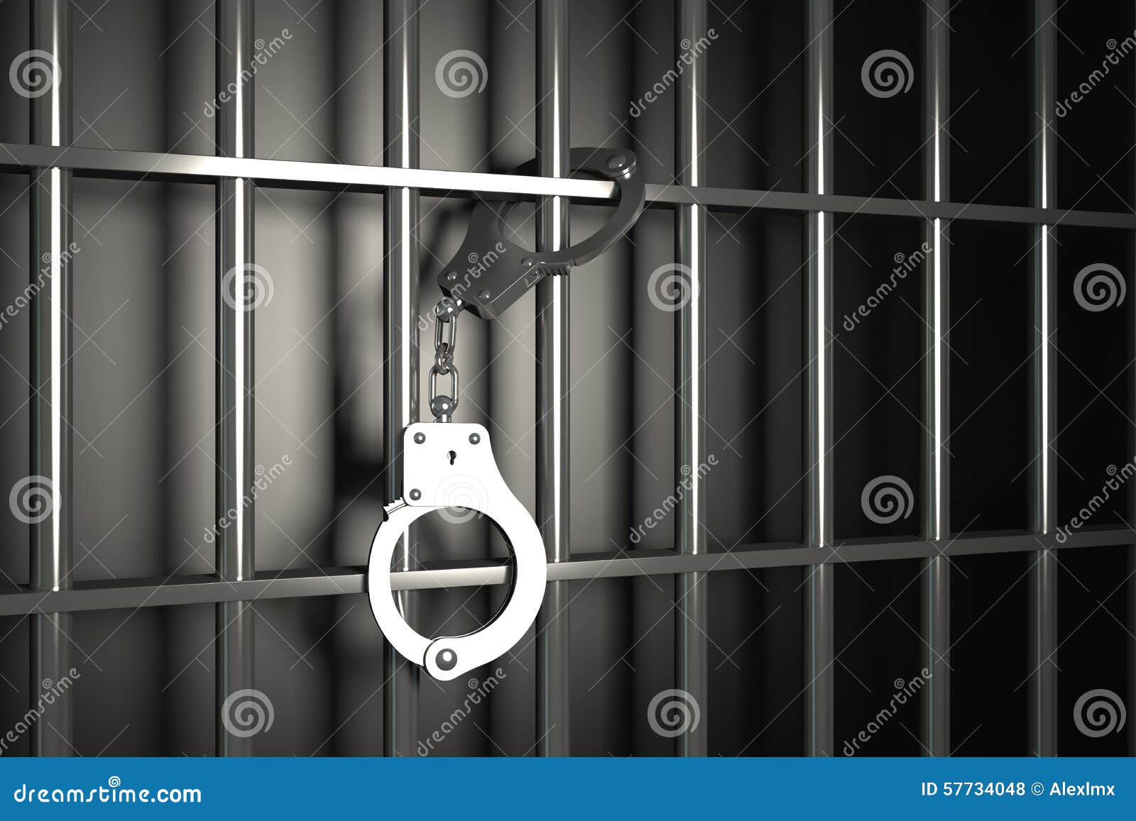 Metal Prison Bars with Handcuffs Stock Illustration - Illustration of ...