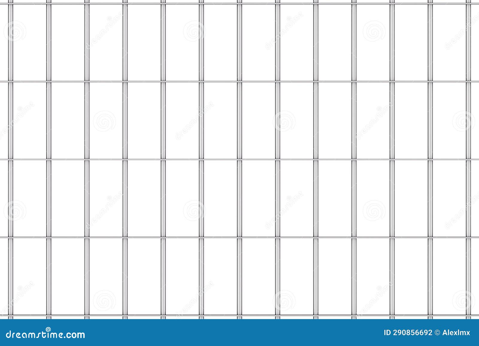 Metal Prison Bars on White Backdrop, 3D Rendering Stock Illustration ...
