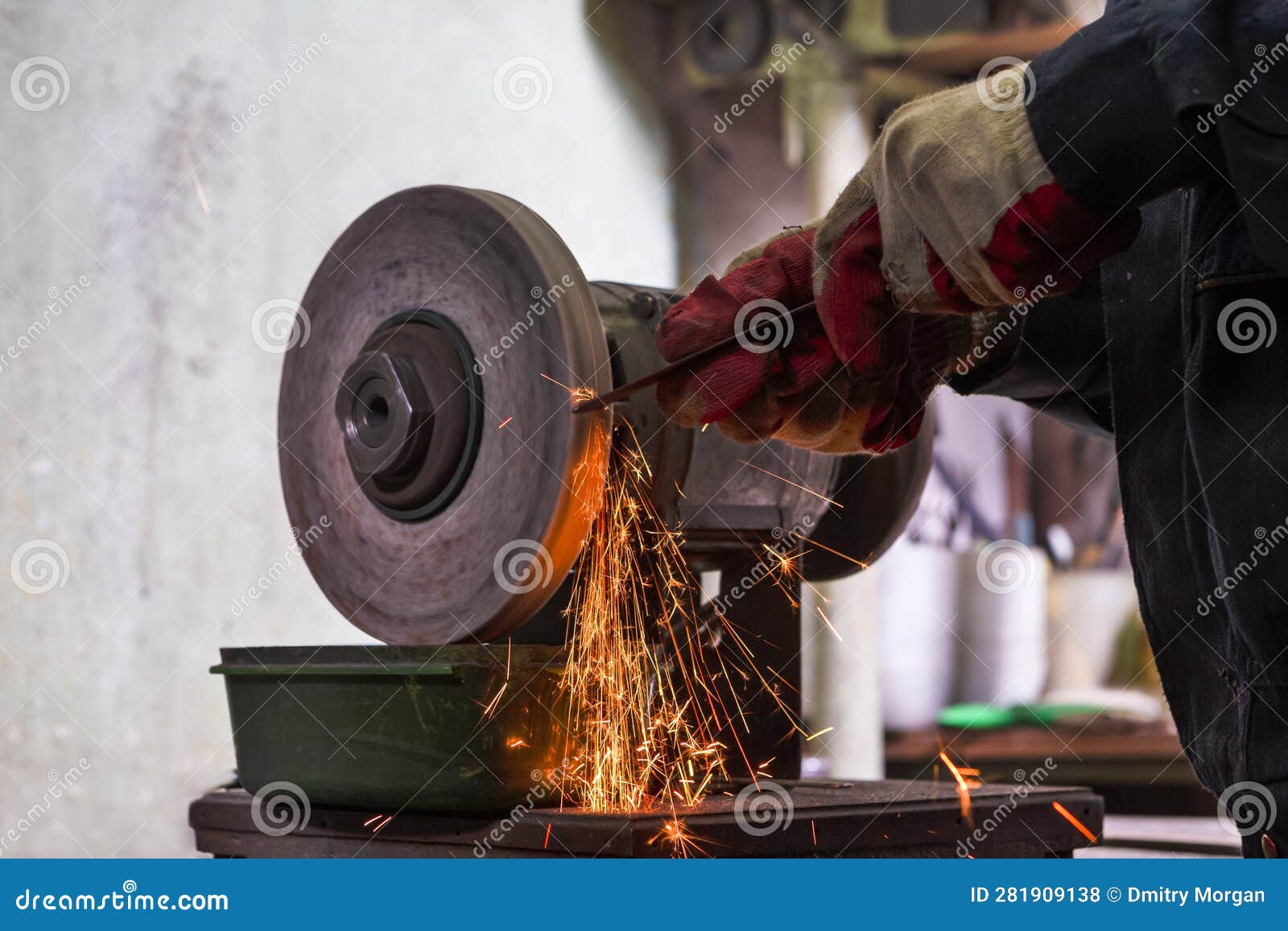 Metal Processing Ideas. Hands of Professional Fitter Man Using Metal ...