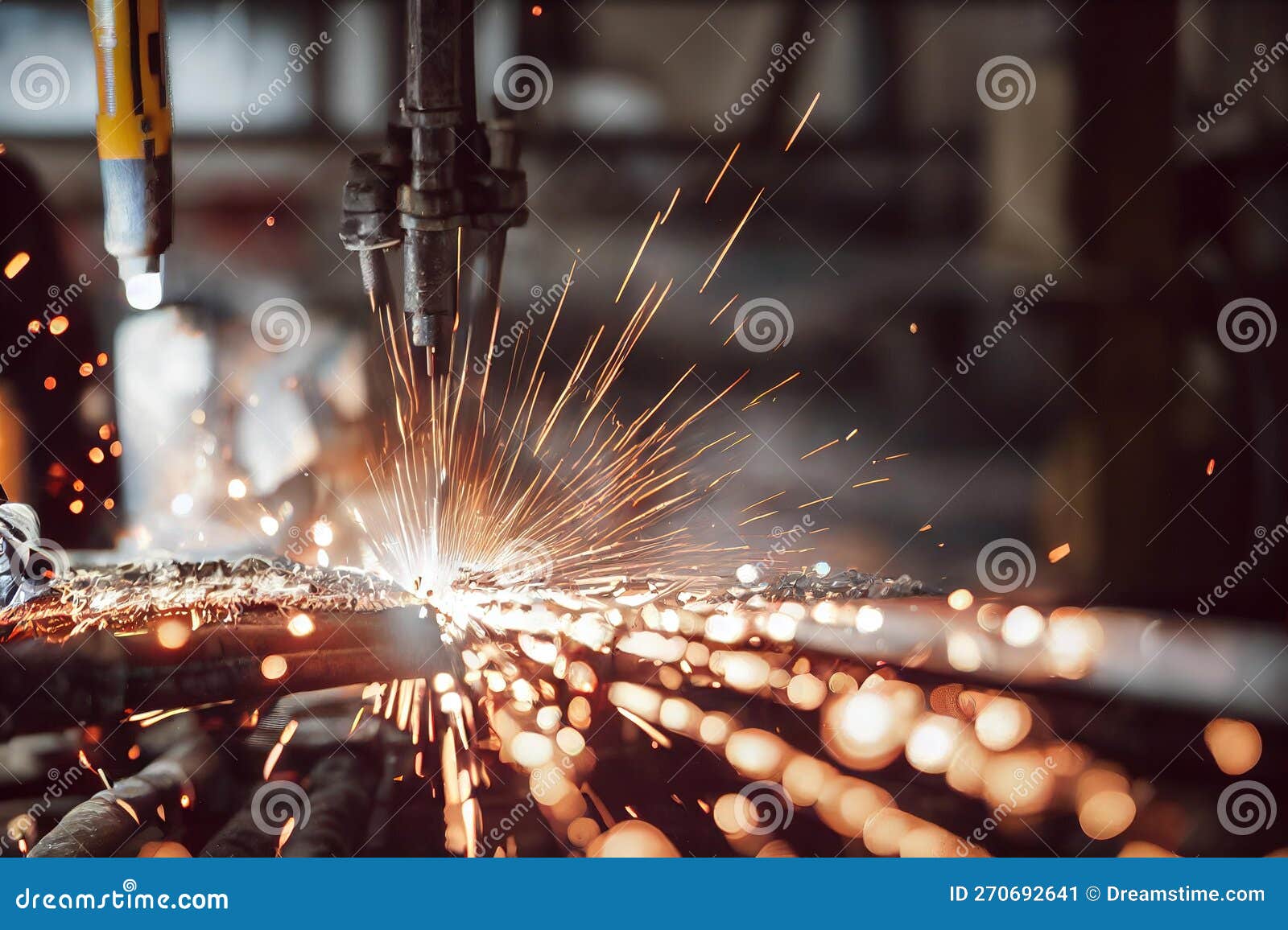 Metal Processing in Industrial Factory Welding Process. Stock ...