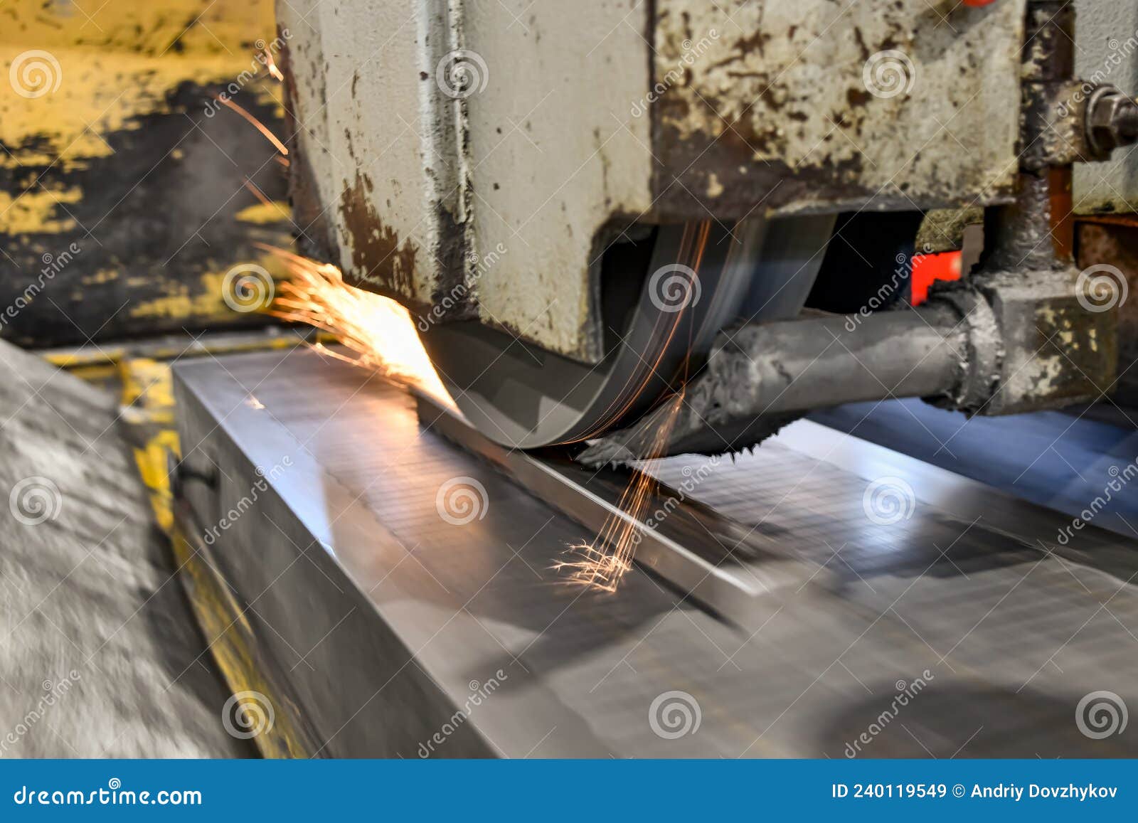 Metal Processing on a Surface Grinder with Sparks and Cooling Stock ...