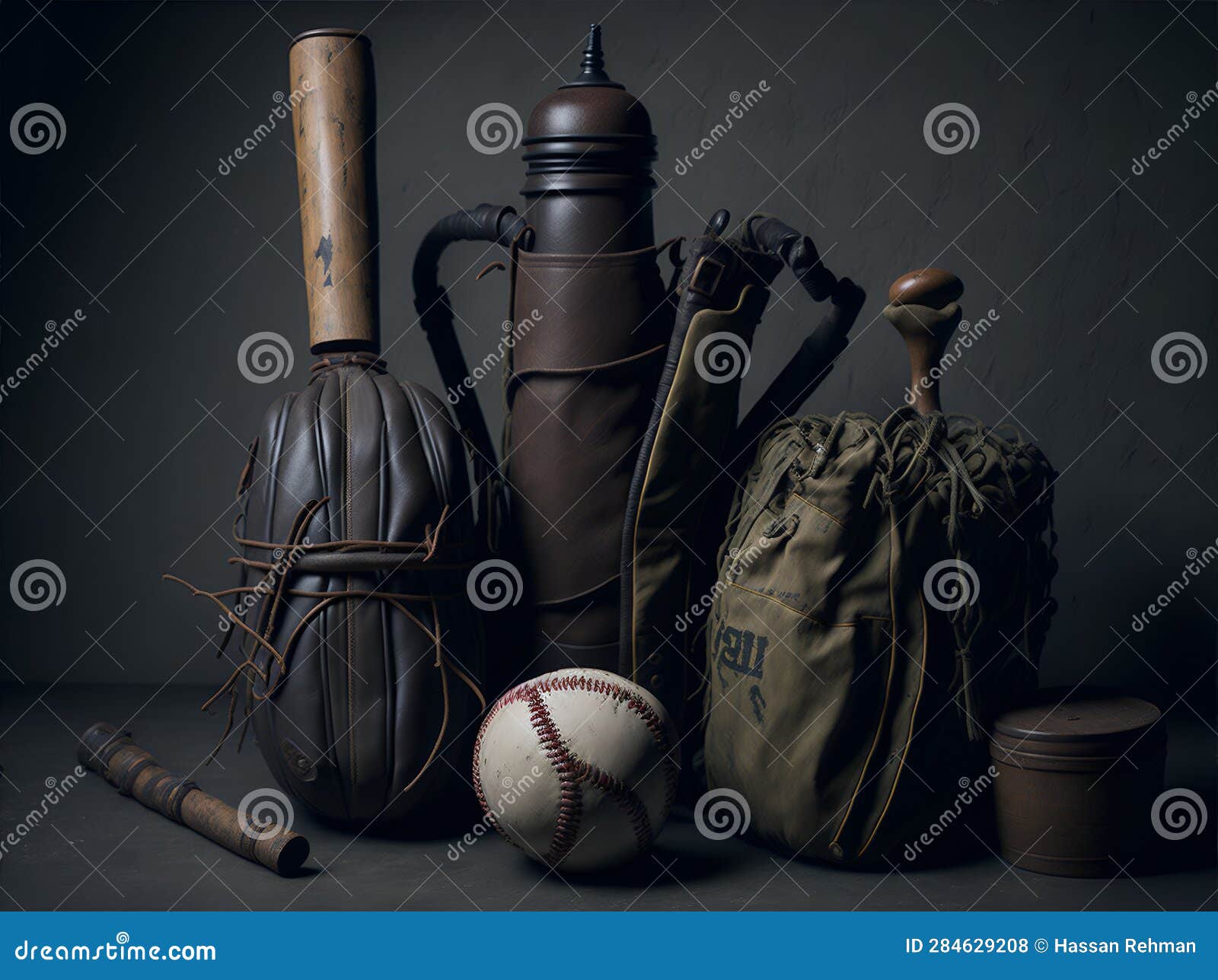 Metal Professional Softball or Baseball Bat and Ball Isolated Ai ...