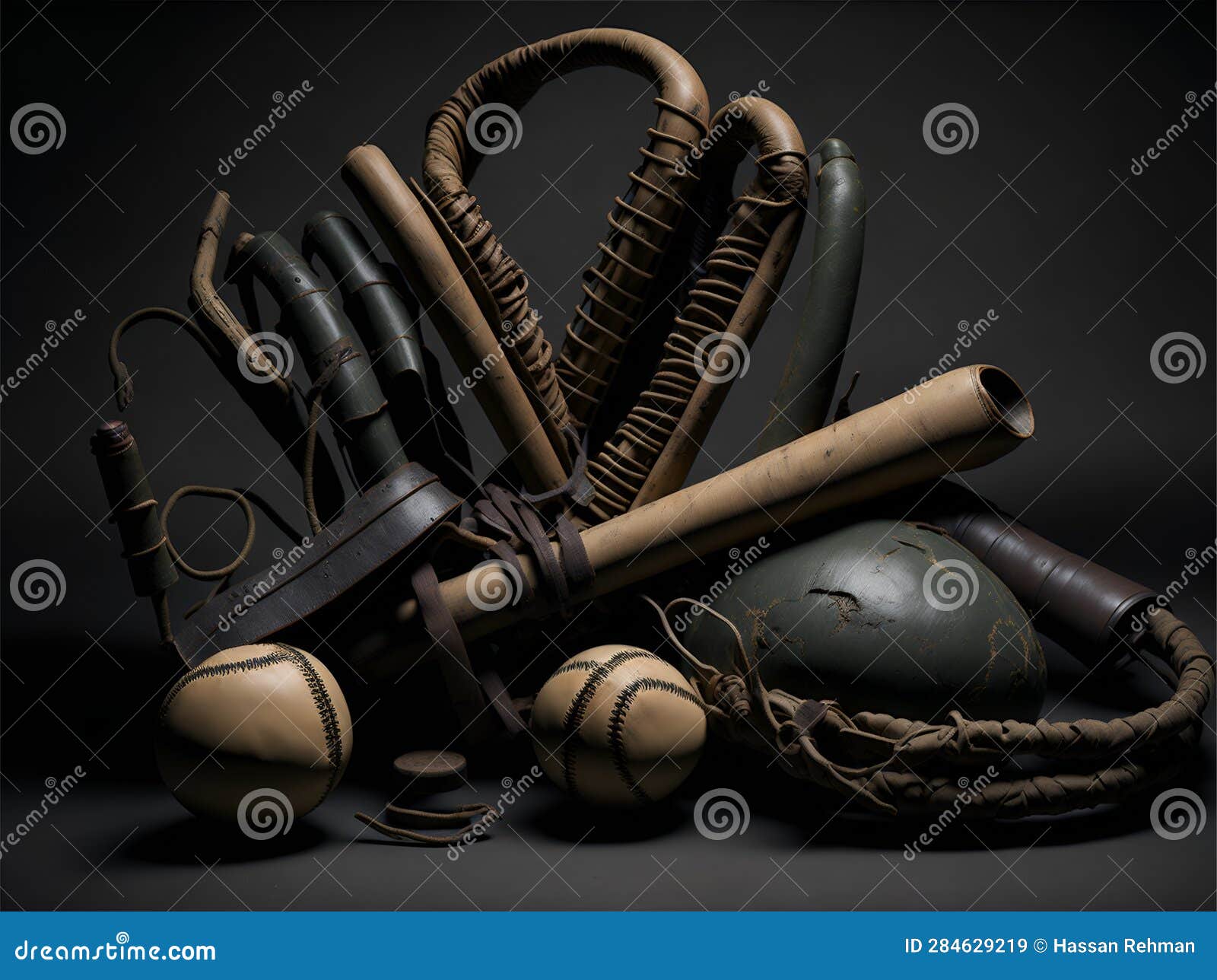 Metal Professional Softball or Baseball Bat and Ball Isolated Ai ...