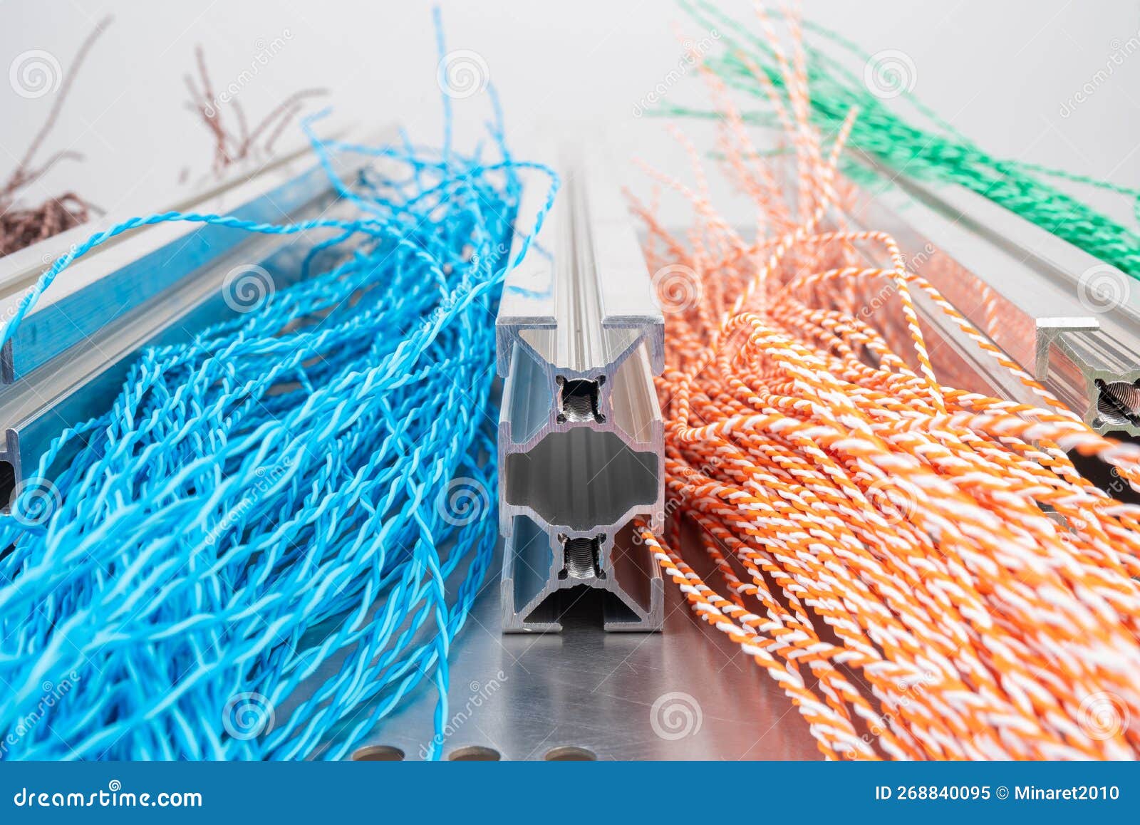 Metal Profil System with Electrical Cables, Equipment for Cabling Stock ...