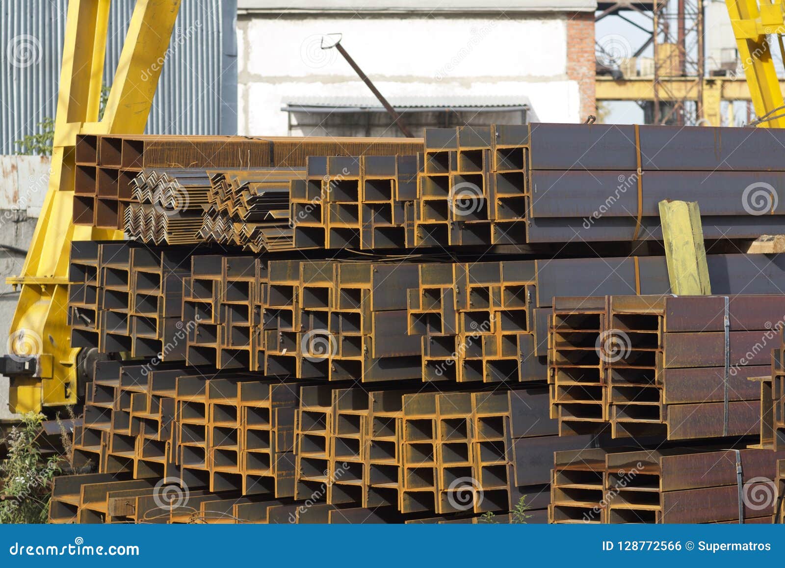 Metal Profile Beam in Packs Stock Photo - Image of beam, store: 128772566