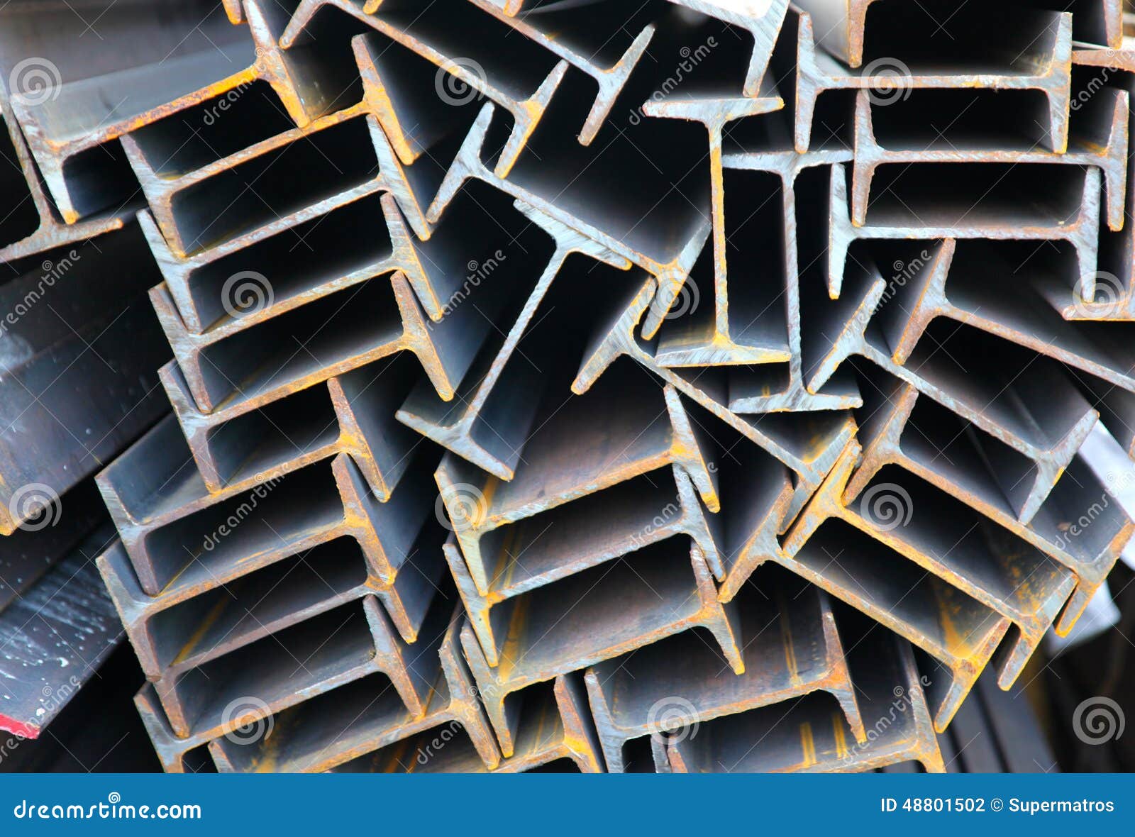 Metal profile beam stock photo. Image of rolling, production - 48801502