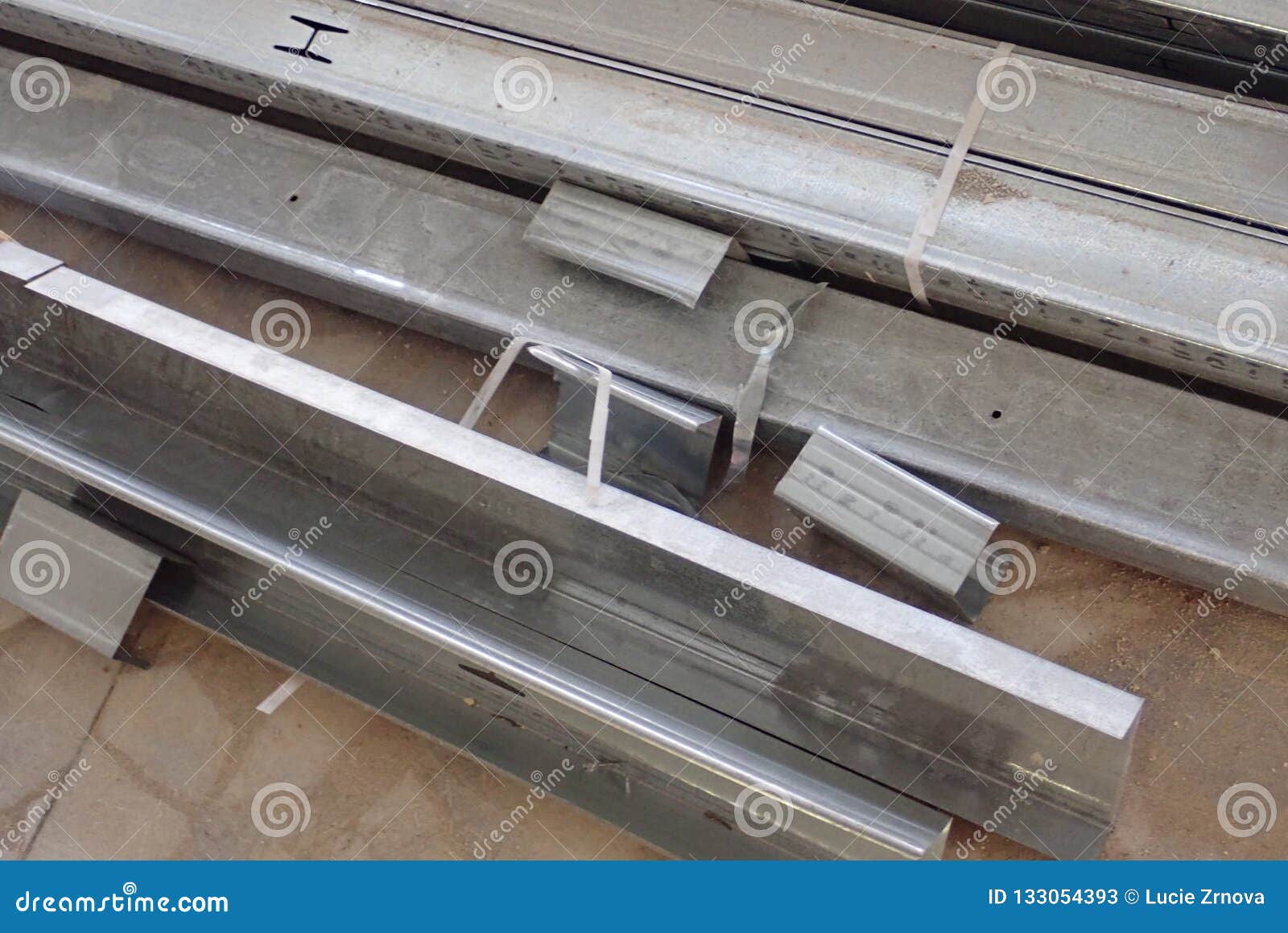 Metal Profile on a Building Site Stock Image - Image of background ...