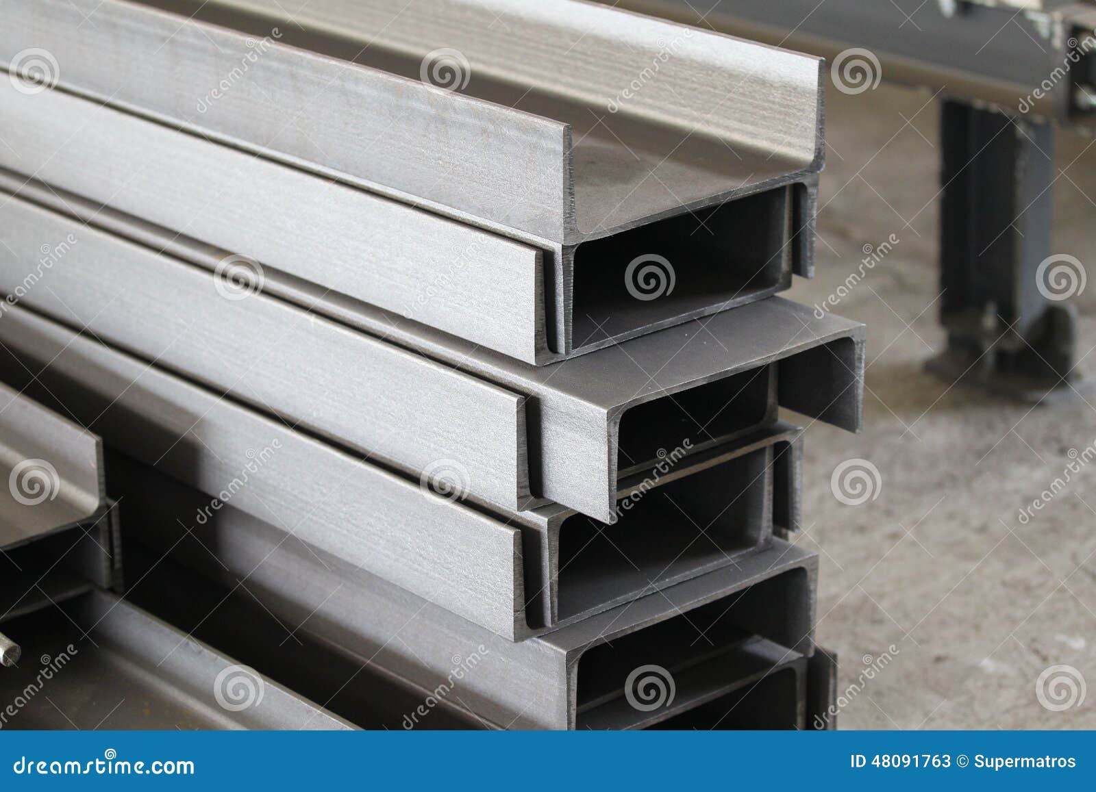 Metal profile channel stock image. Image of construction - 48091763