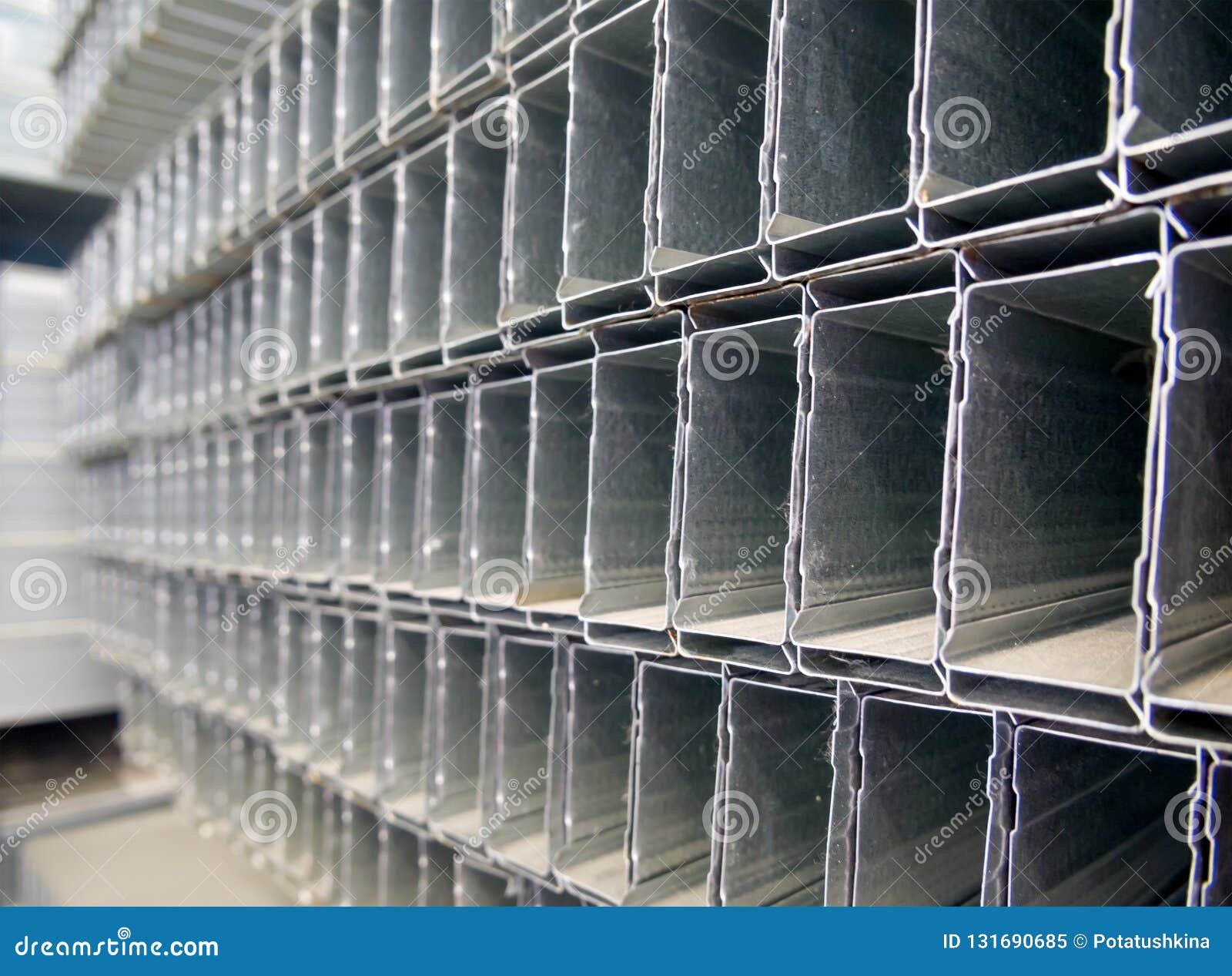 Metal Profile for Drywall Laid on the Racks of the Warehouse Stock ...