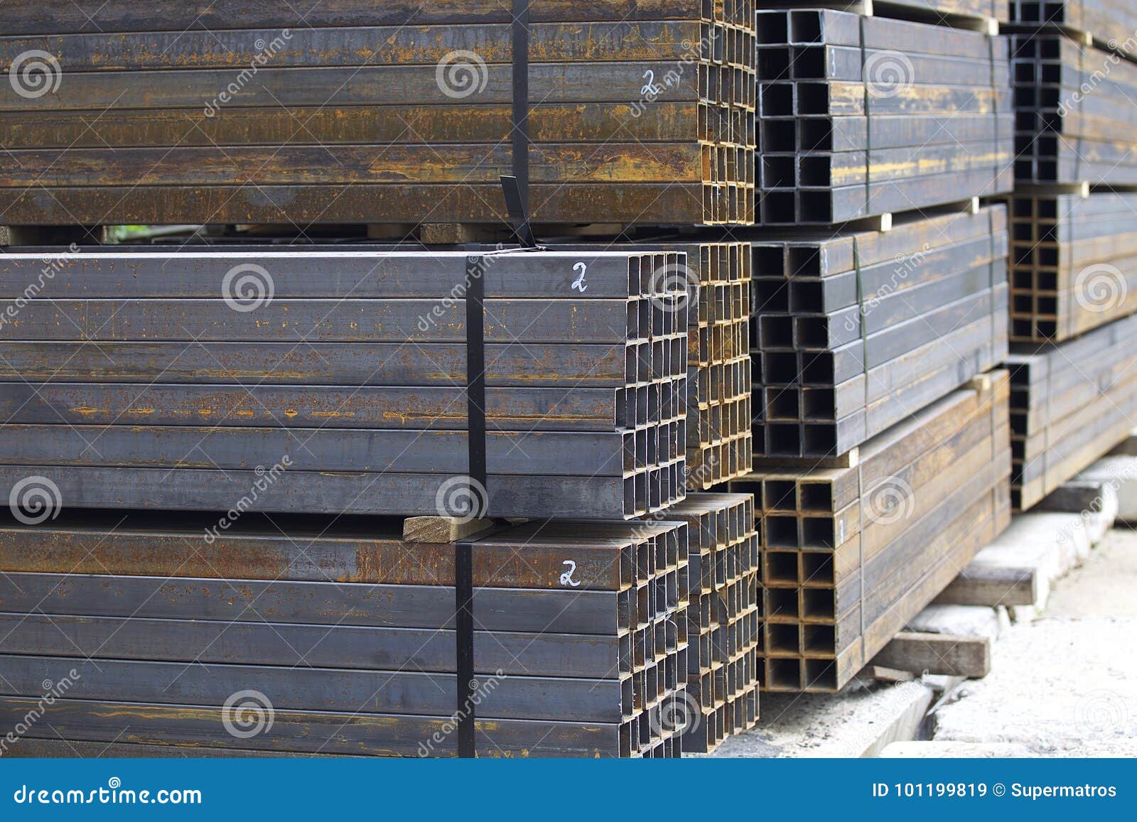 Metal Profile Pipe of Rectangular Cross Section in Packs at the ...