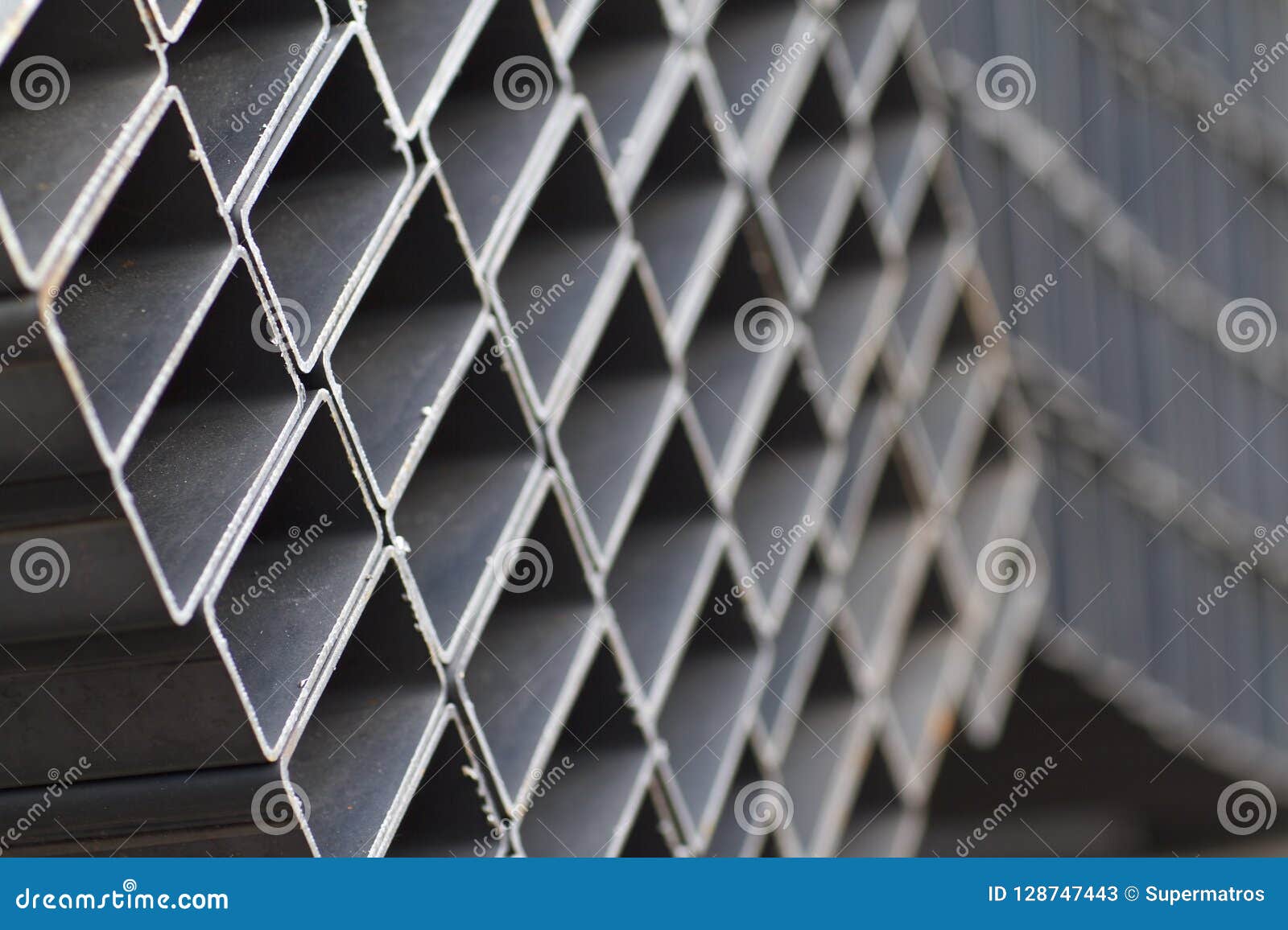 Metal Profile Pipe of Rectangular Cross Section in Packs Stock Image ...