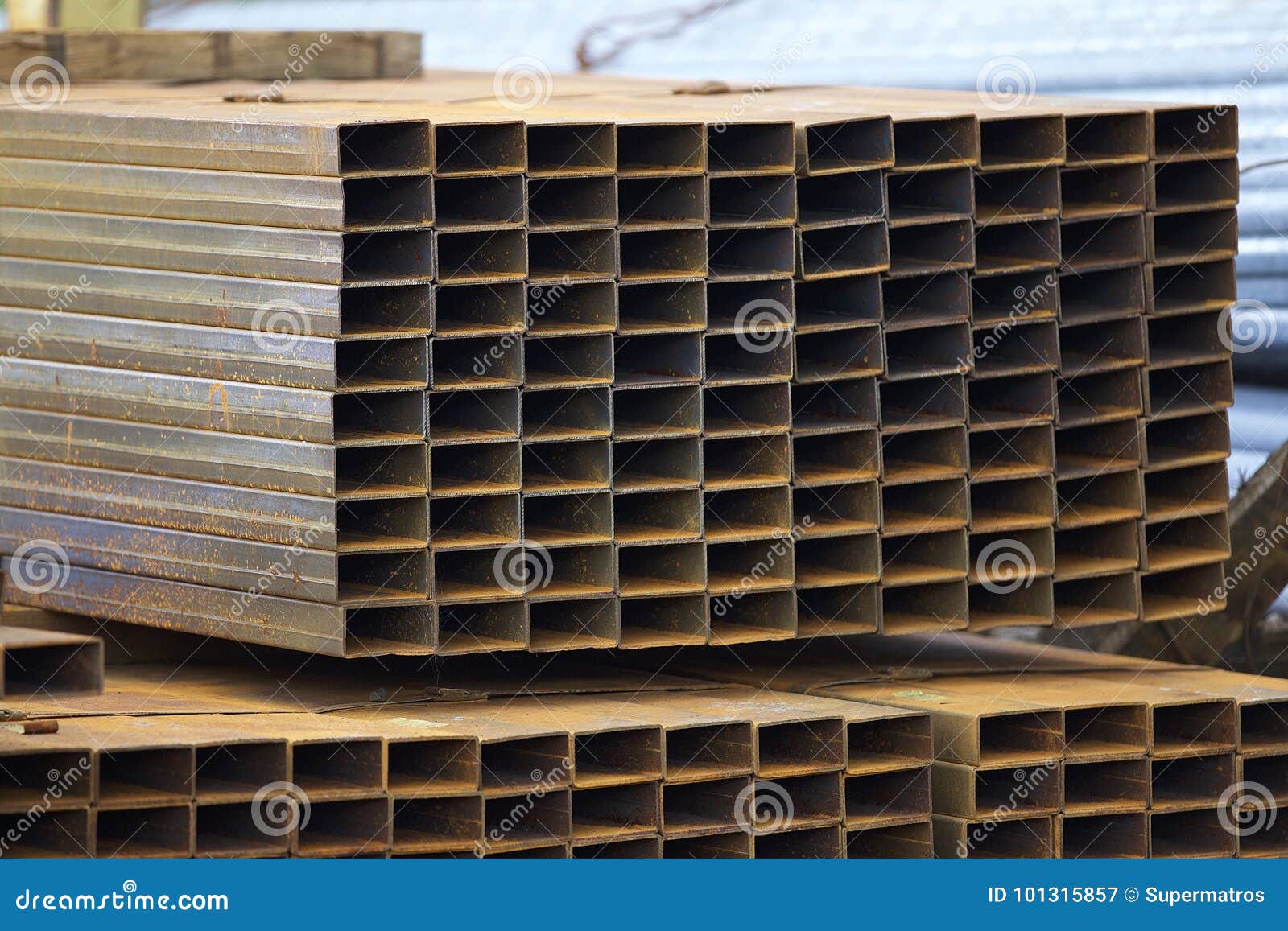 Metal Profile Pipe of Rectangular Cross Section in Packs at the ...