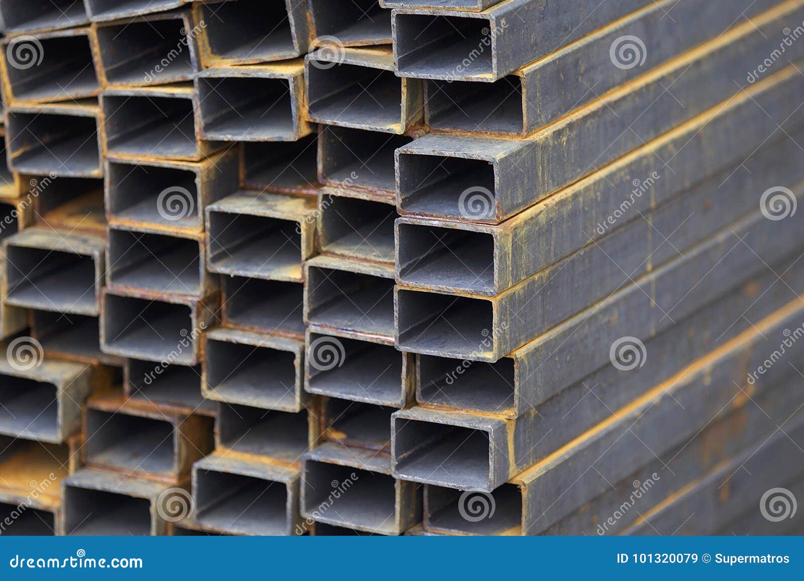 Metal Profile Pipe of Rectangular Cross Section in Packs at the ...
