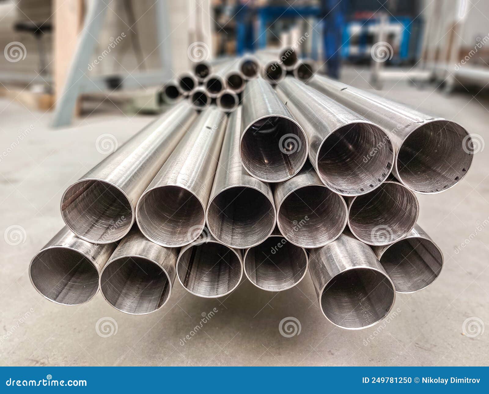 Metal profile pipe stock photo. Image of round, drum - 249781250