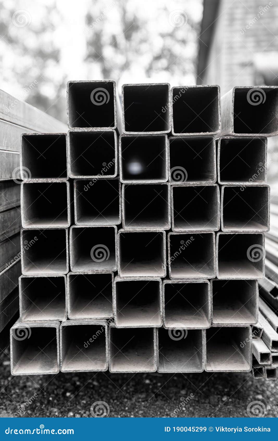 A Metal Profile Profile Pipe of Square Section for Construction, is ...