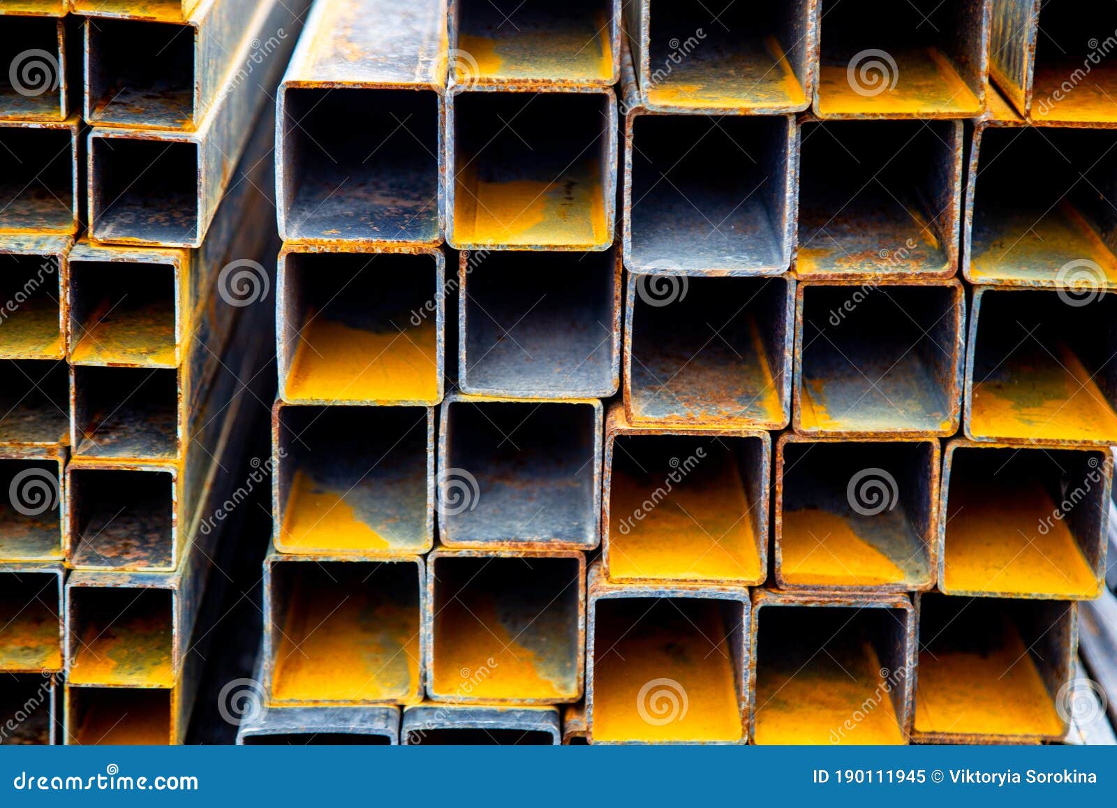 A Metal Profile Profile Pipe of Square Section for Construction, is ...
