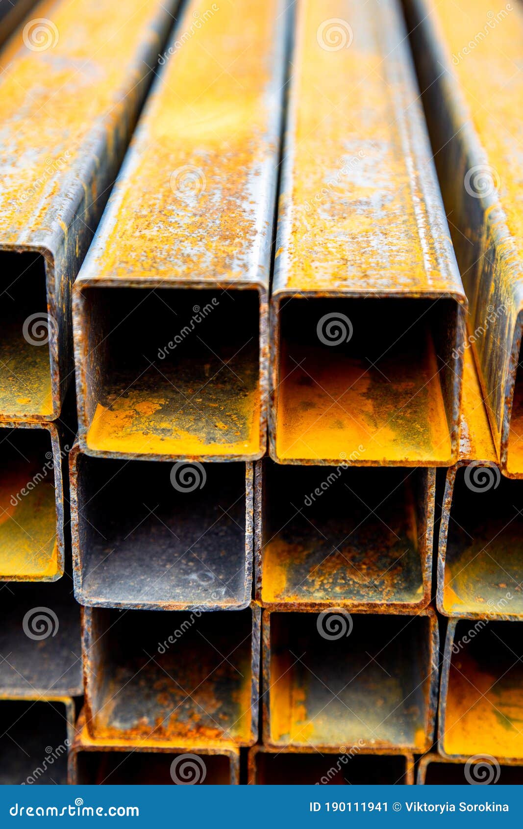 A Metal Profile Profile Pipe of Square Section for Construction, is ...