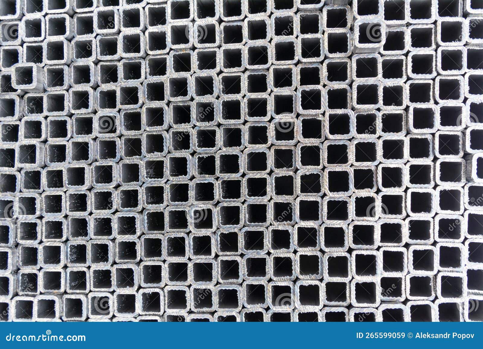 Metal Profile Tube of Square Cross Section Stock Image - Image of tube ...