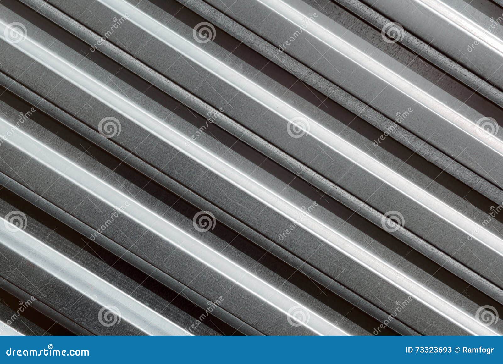 Metal Profiled Sheet Decking Stock Image - Image of closeup, shiny ...