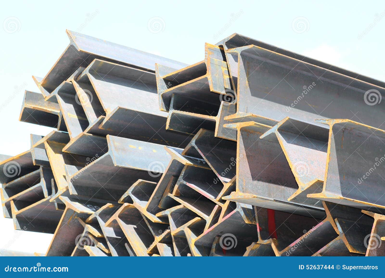 Metal Profiles Beam Foundation for Building Structures Stock Photo ...