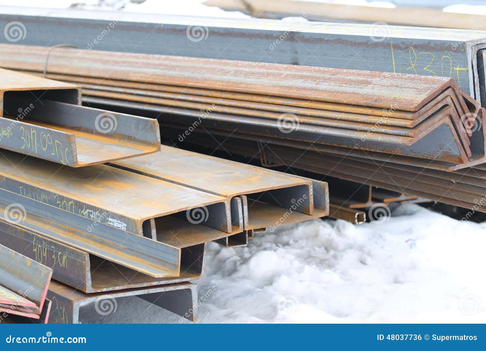 Metal profiles channel stock photo. Image of iron, construction - 48037736