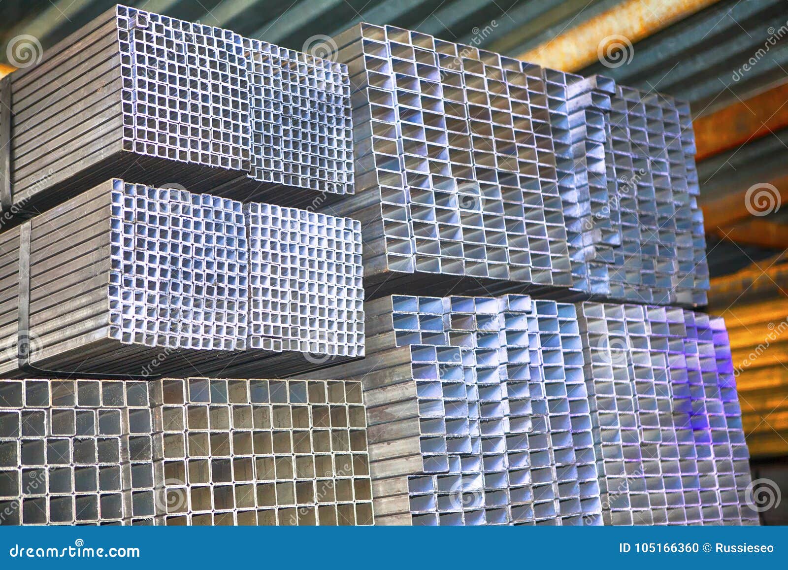Warehouse of Steel Profiles Stock Photo - Image of design, sewage ...