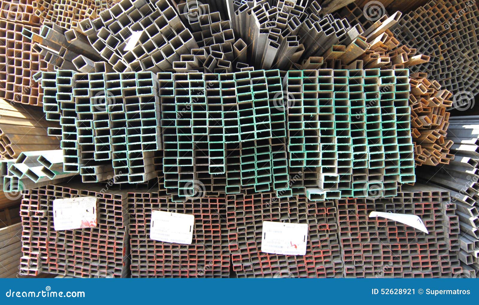 Metal Profiles Square Rectangular Pipe Stock Image - Image of ...