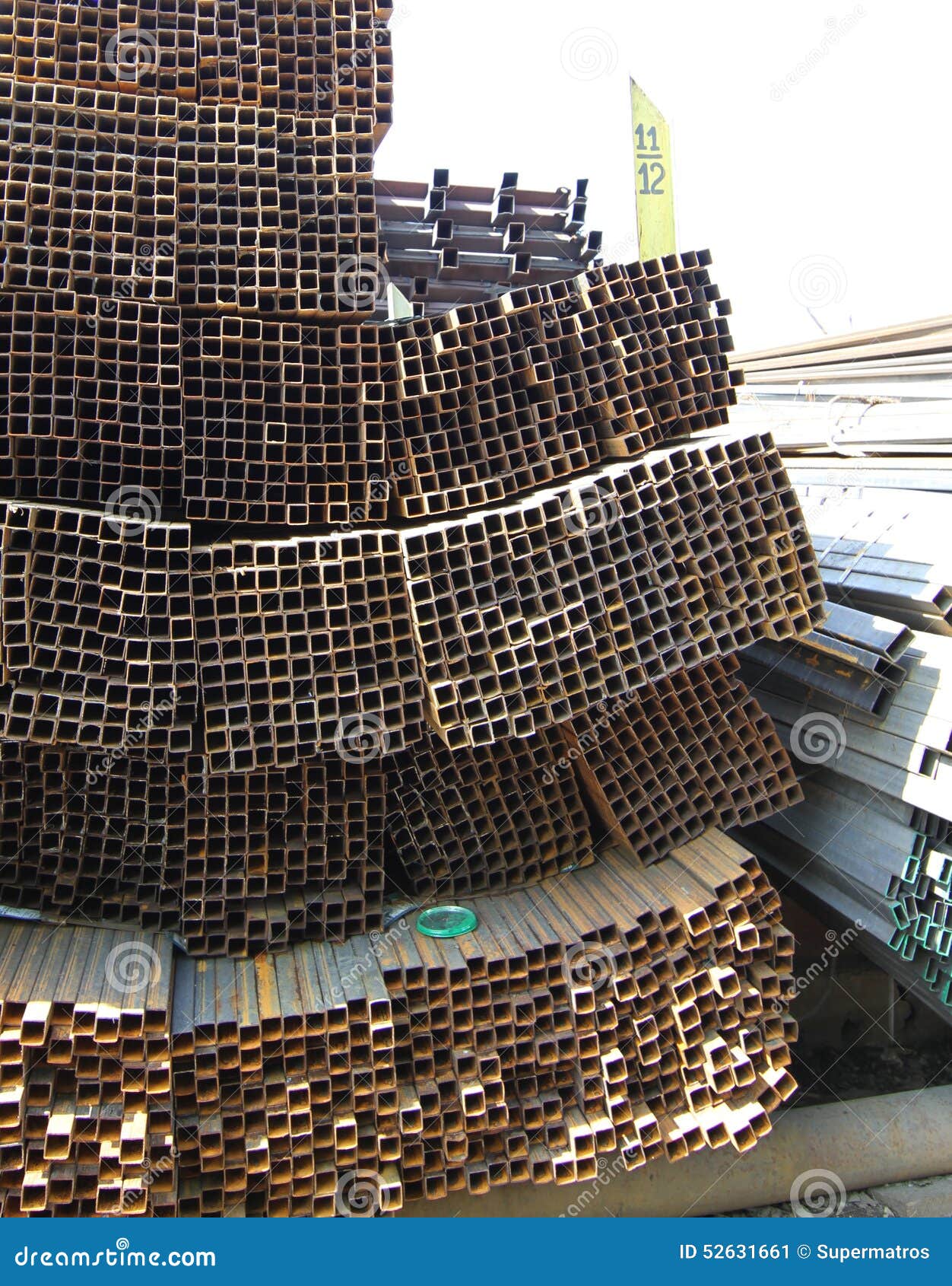 Metal Profiles Square Rectangular Pipe Stock Image - Image of square ...