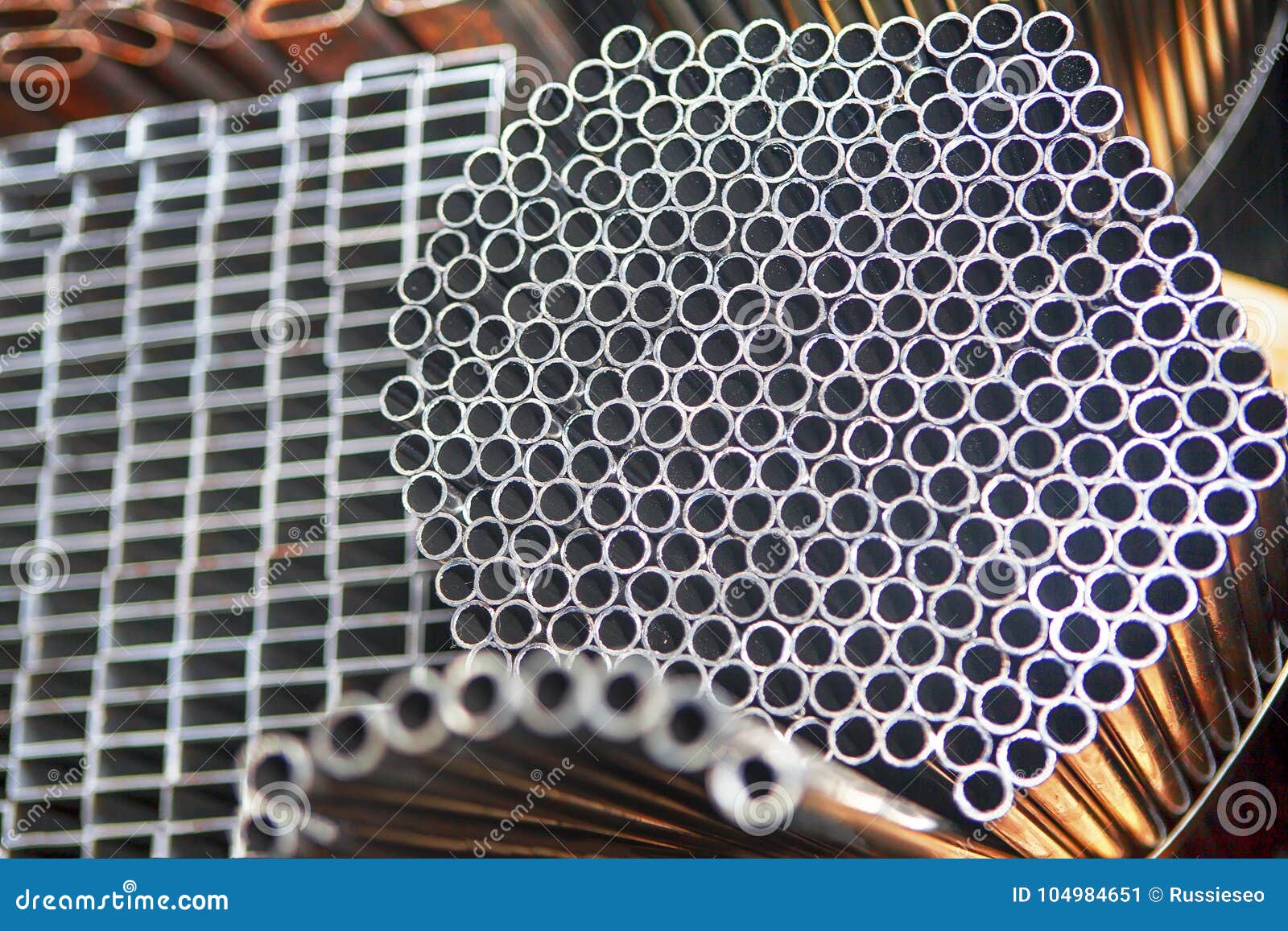 Metal profiles stack stock image. Image of metal, deposit - 104984651