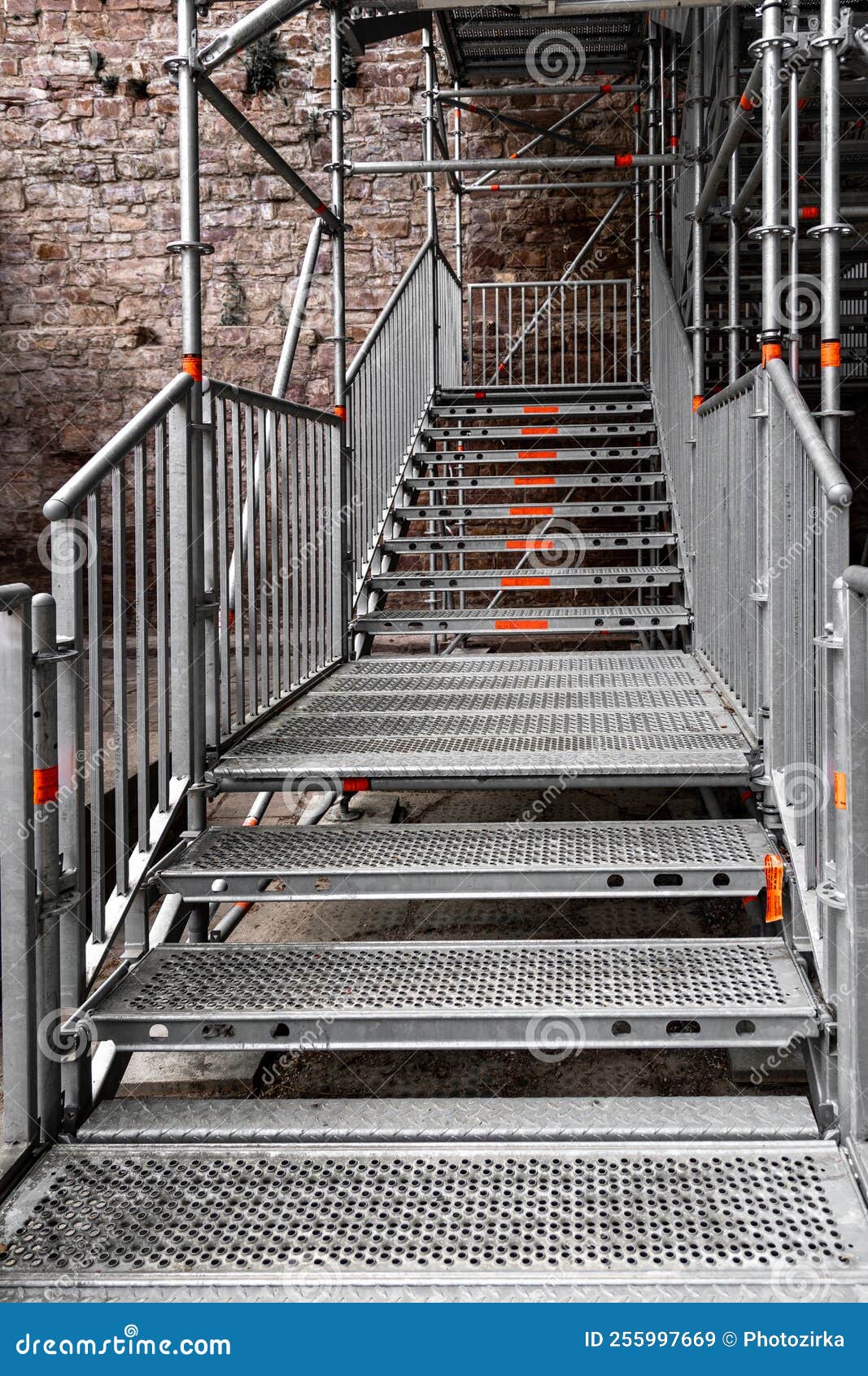Metal Protective Structures with Stairs on the Construction Site Stock ...