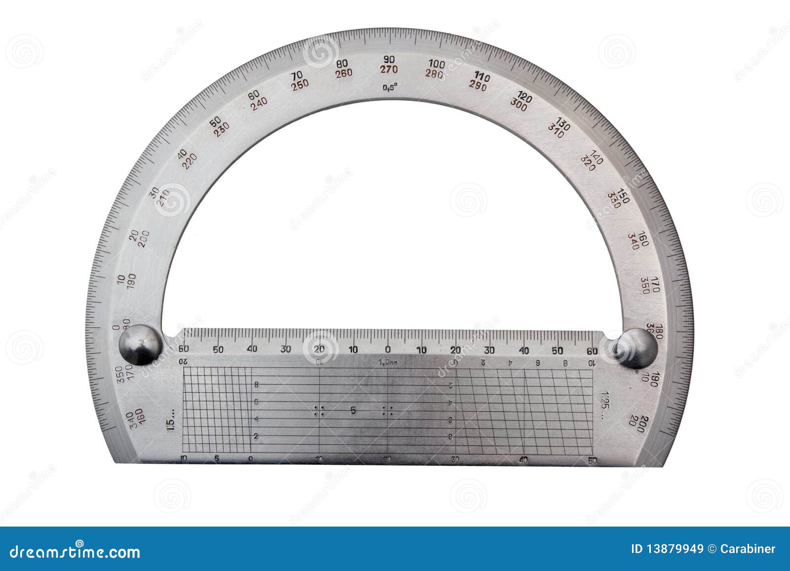 Metal protractor stock image. Image of construction, vintage - 13879949