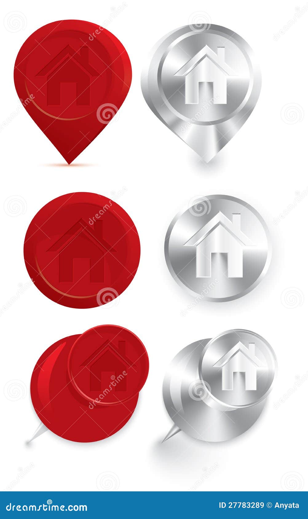 Metal Push Pins and Buttons Vector Stock Vector - Illustration of ...