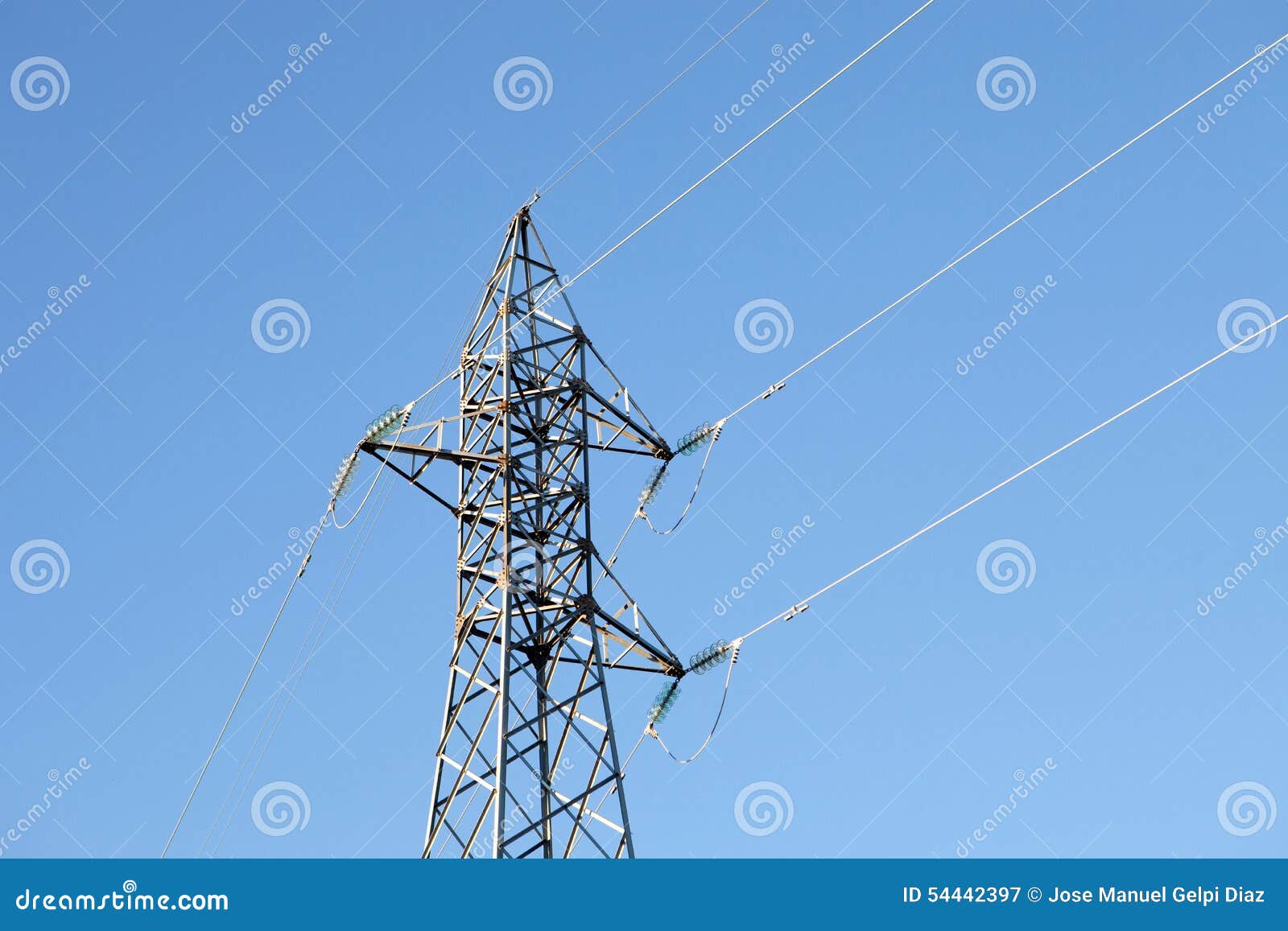 Metal Pylon with a Blue Sky Stock Image - Image of industry, energy ...