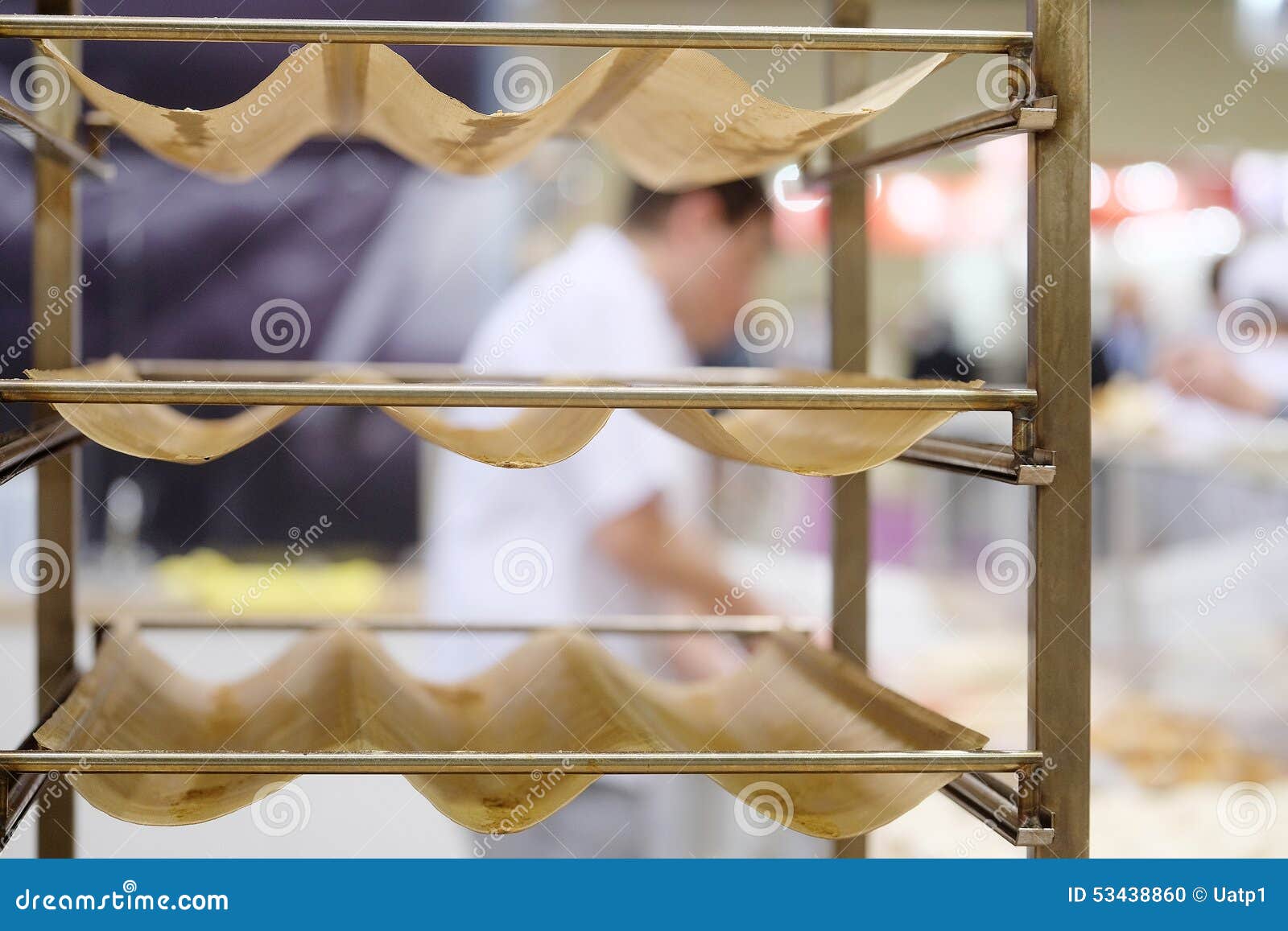 Metal rack for bread stock photo. Image of freshness - 53438860