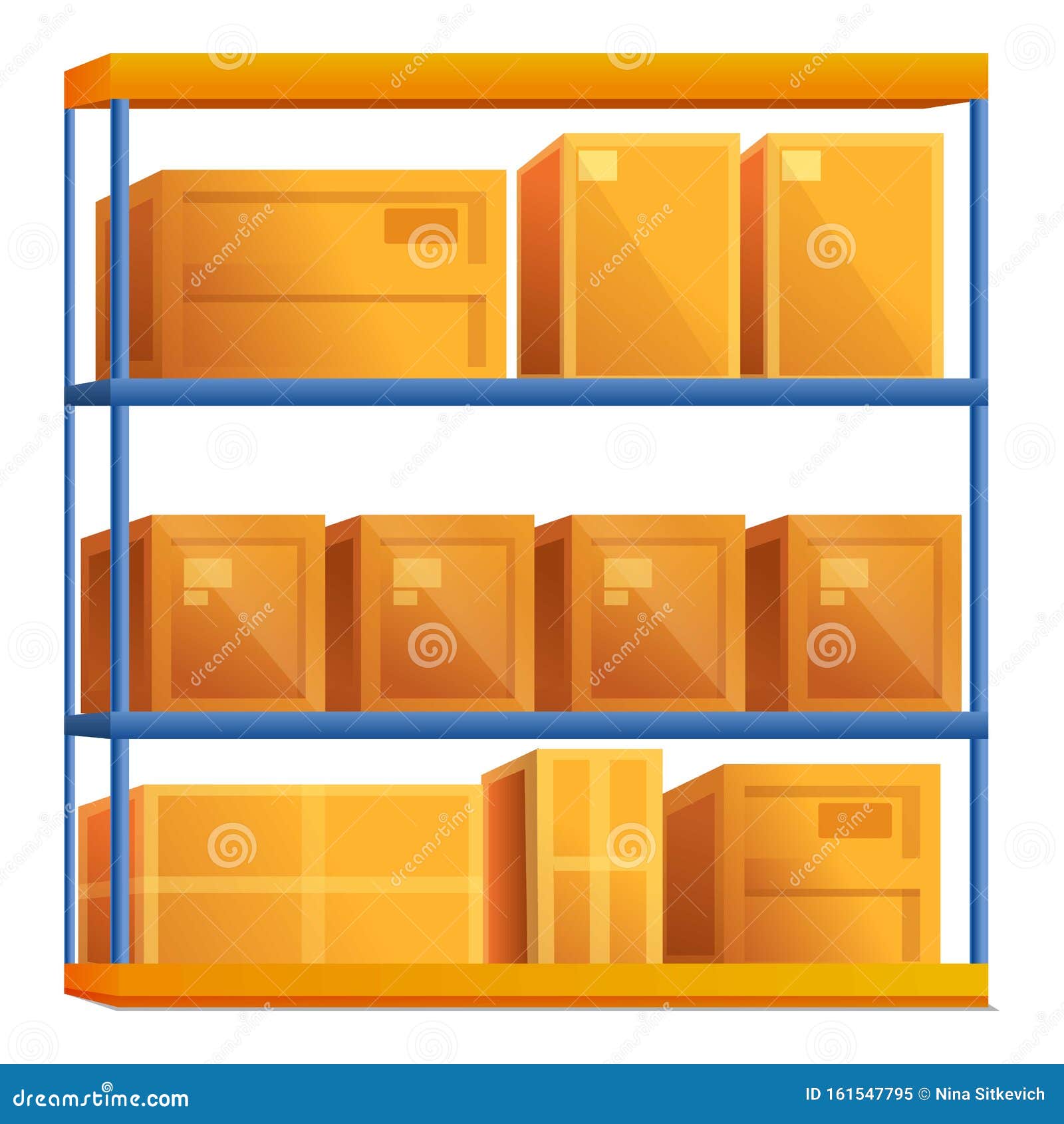 Metal Rack Parcel Box Icon, Cartoon Style Stock Vector - Illustration ...