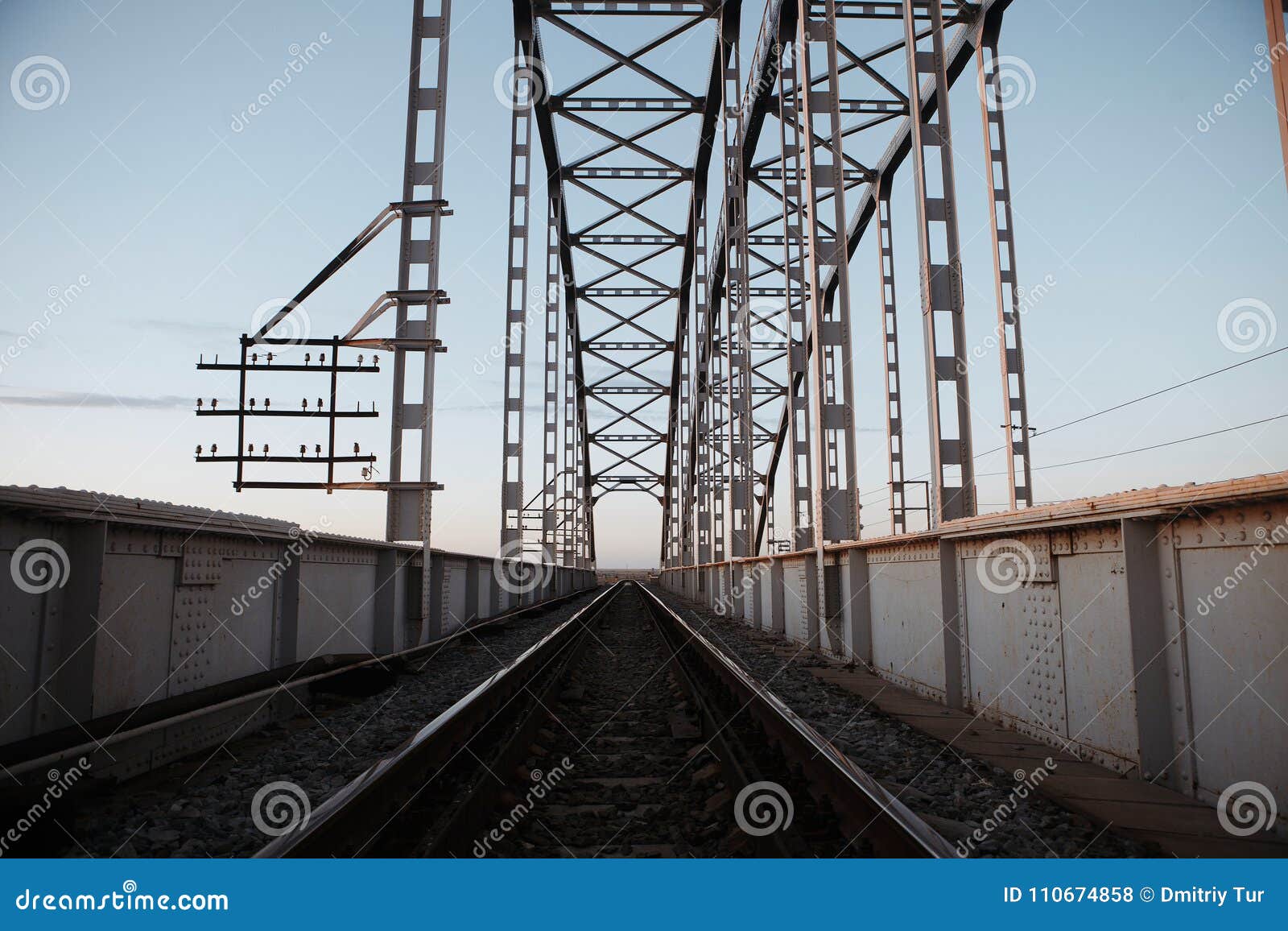 Metal rail road bridge stock photo. Image of industry - 110674858